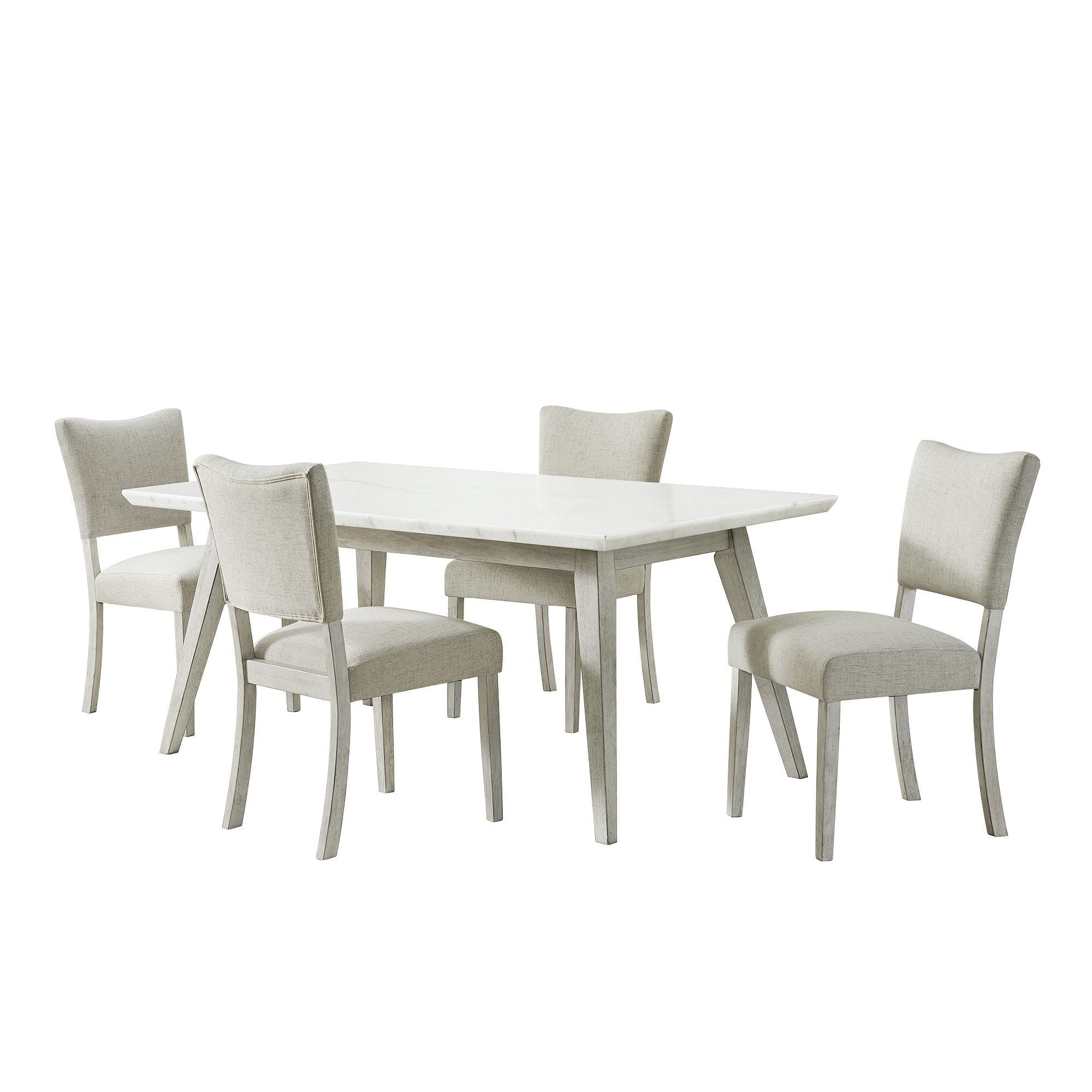 Picket House Furnishings Kean 5PC Dining Set in White with Table & Four ...