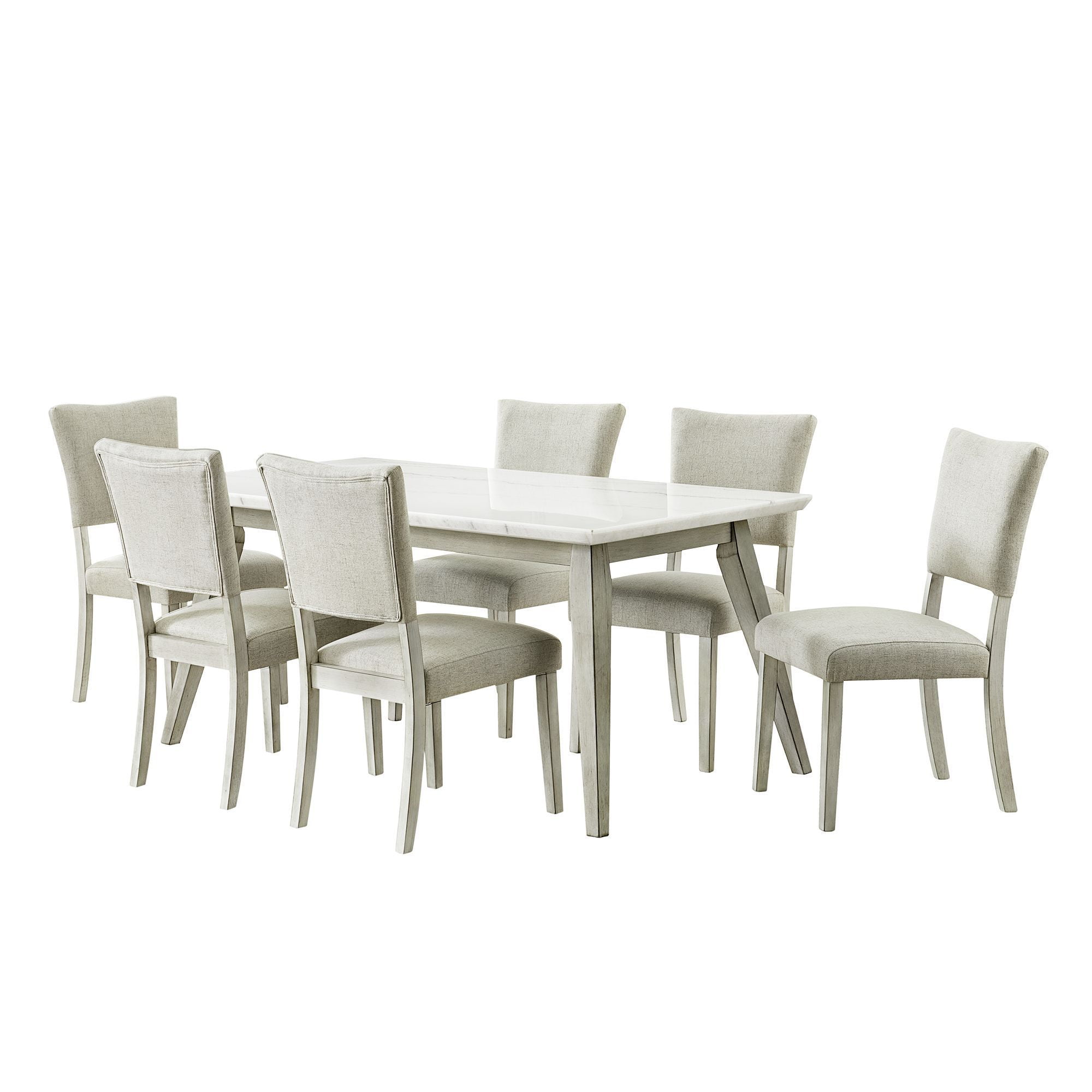 Picket House Furnishings Kean 7PC Dining Set in White with Table and ...