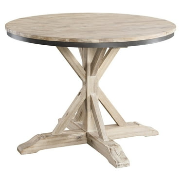 Picket House Furnishings Liam Round Dining Table in White and Natural ...