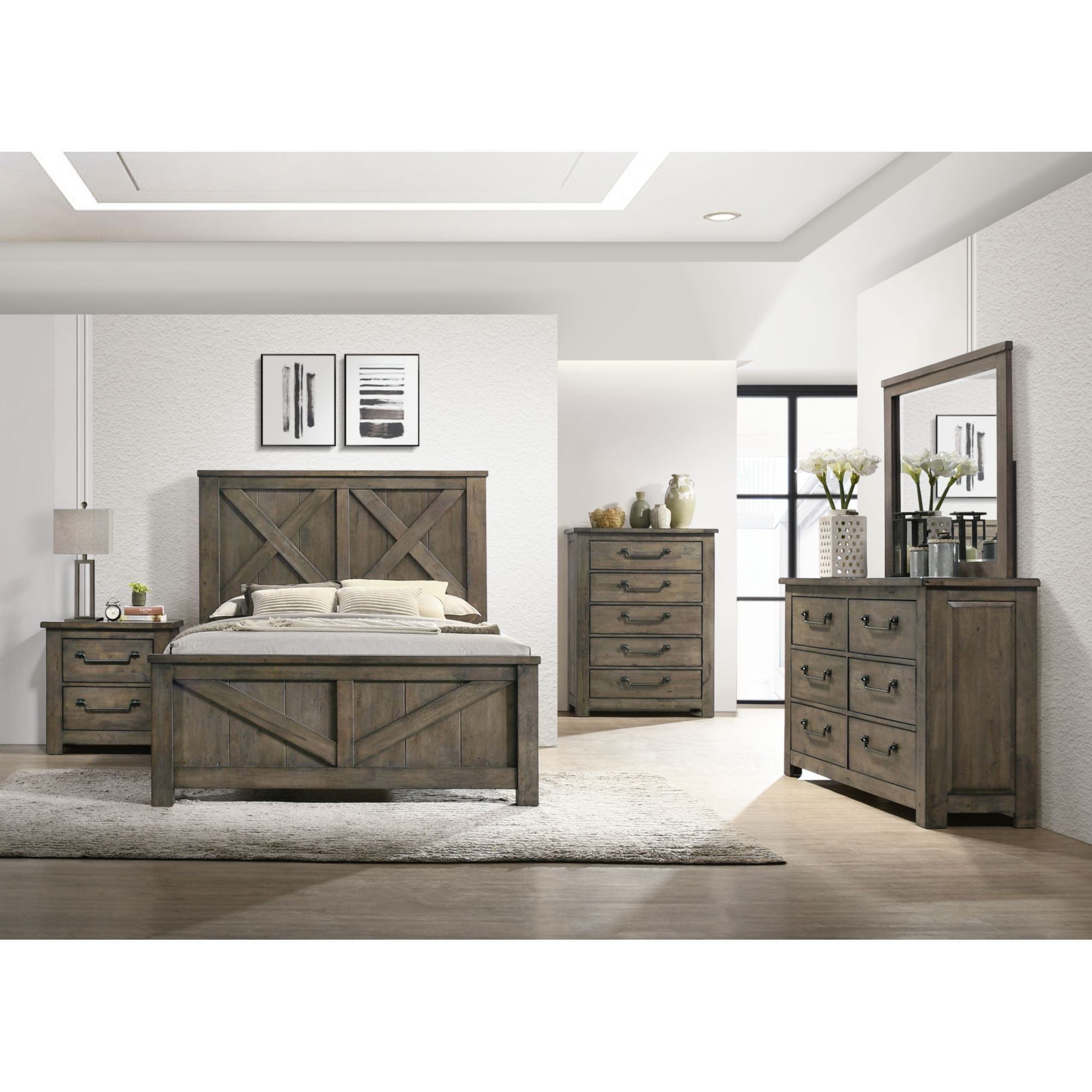 Picket House Furnishings Memphis Queen Panel Bed in Grey - Walmart.com