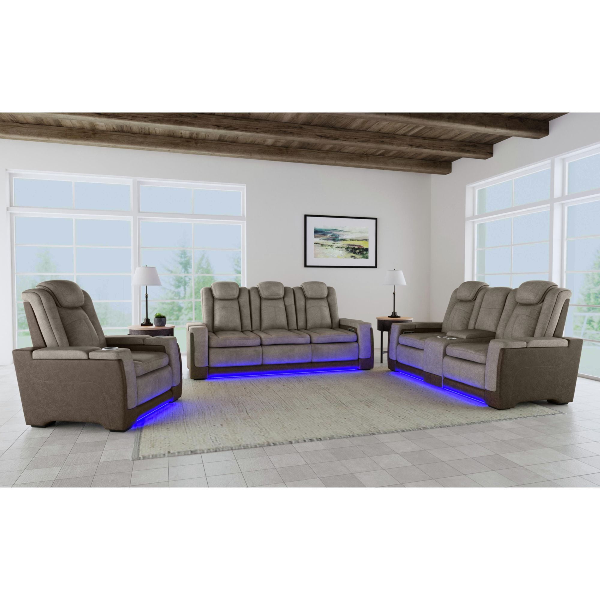 Picket House Furnishings Niven Power Motion Sofa in Rocky Gray/Brown ...