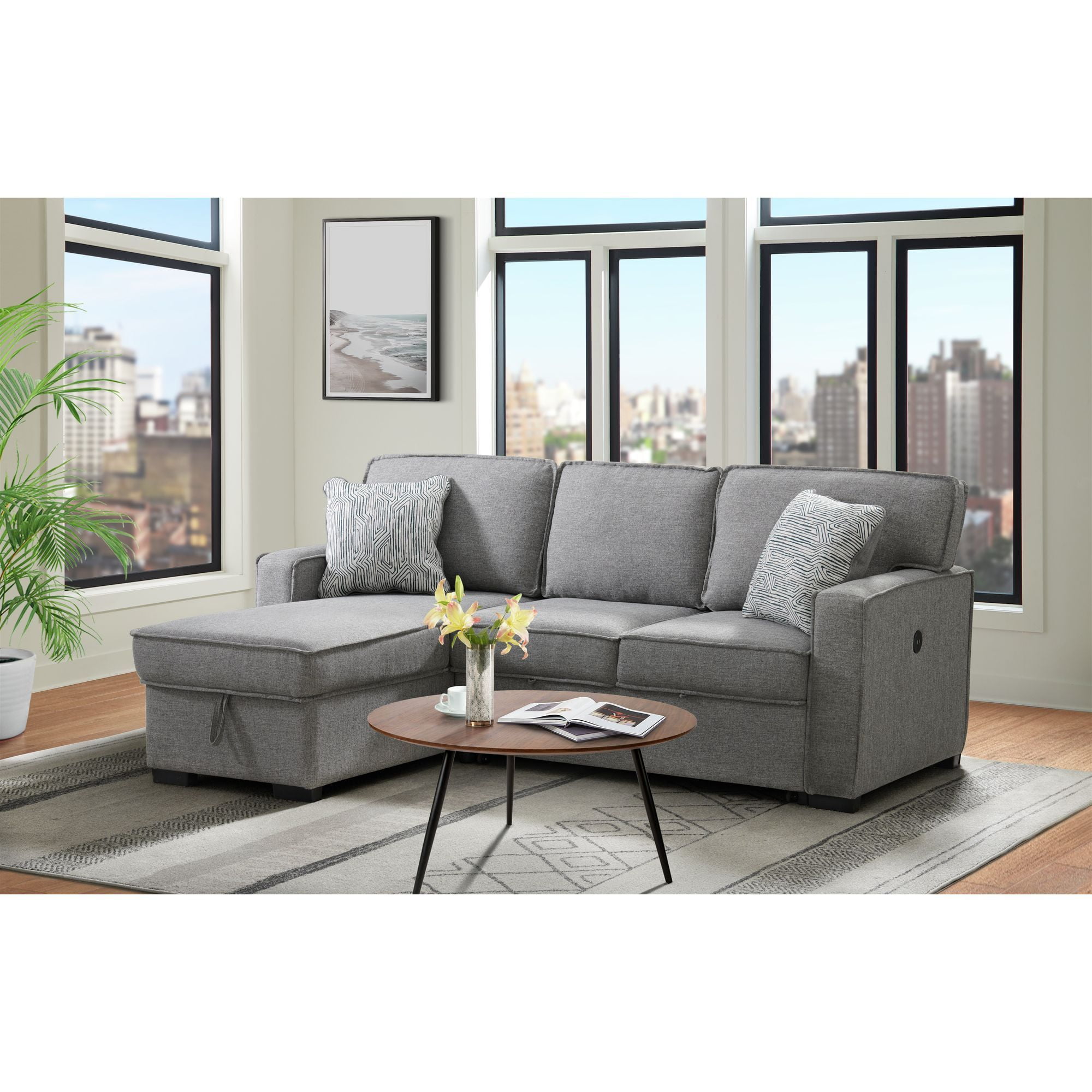 Picket House Furnishings Parque Sectional Sleeper Chofa with Pull Bed ...
