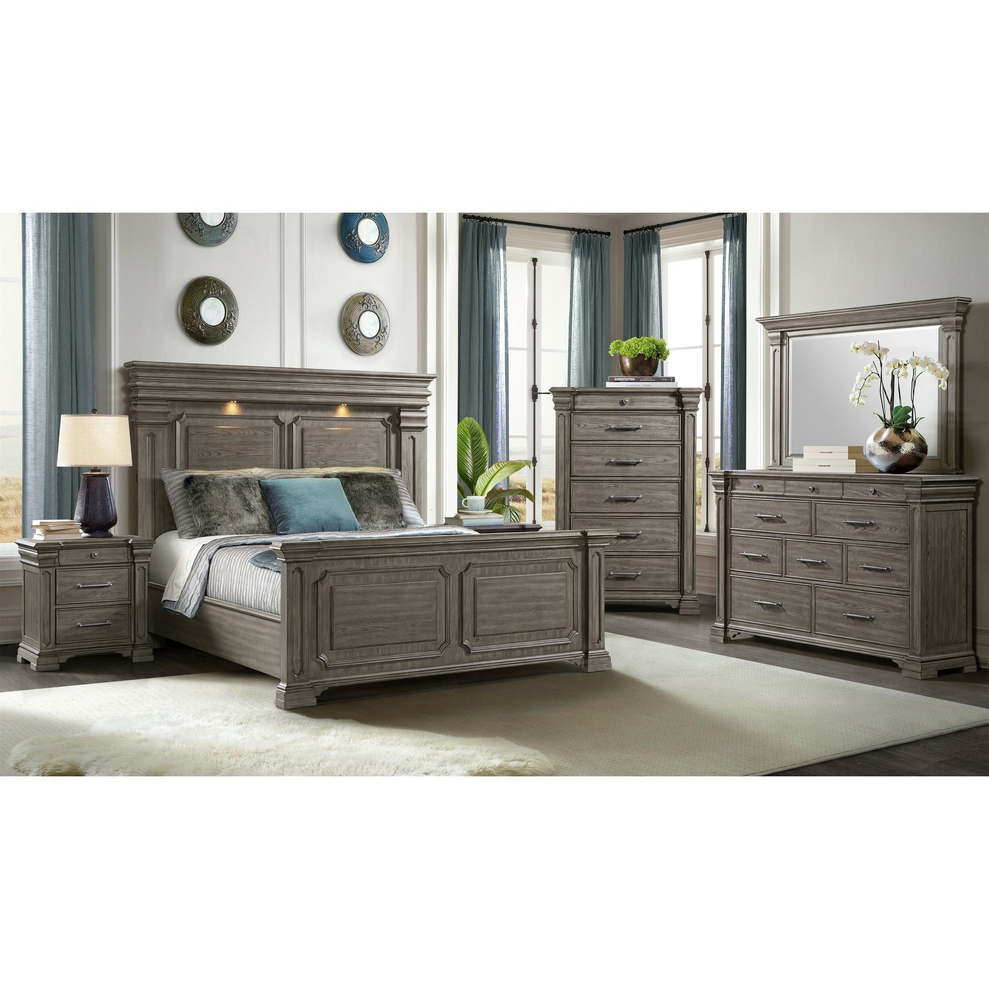 Picket House Furnishings Paterson King Bed in Grey - Walmart.com