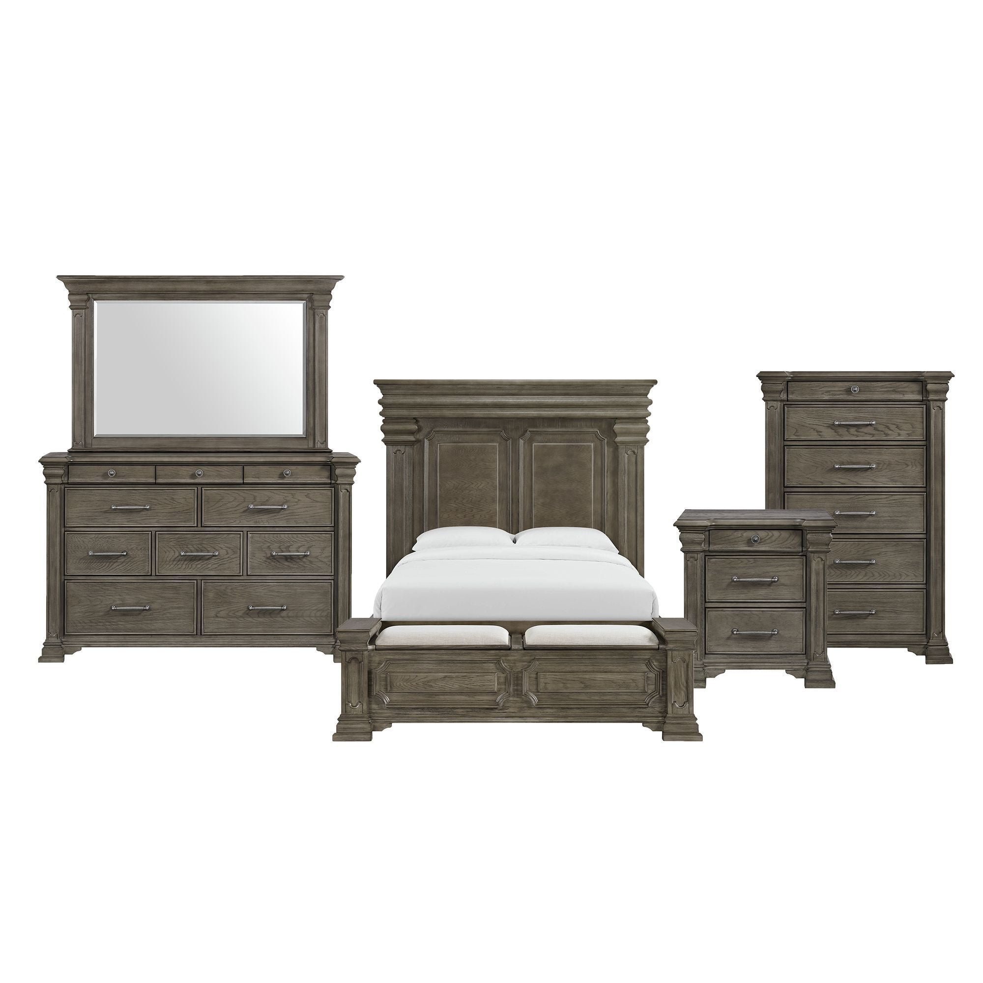 Picket House Furnishings Paterson Queen Storage 5PC Bedroom Set in Gray ...