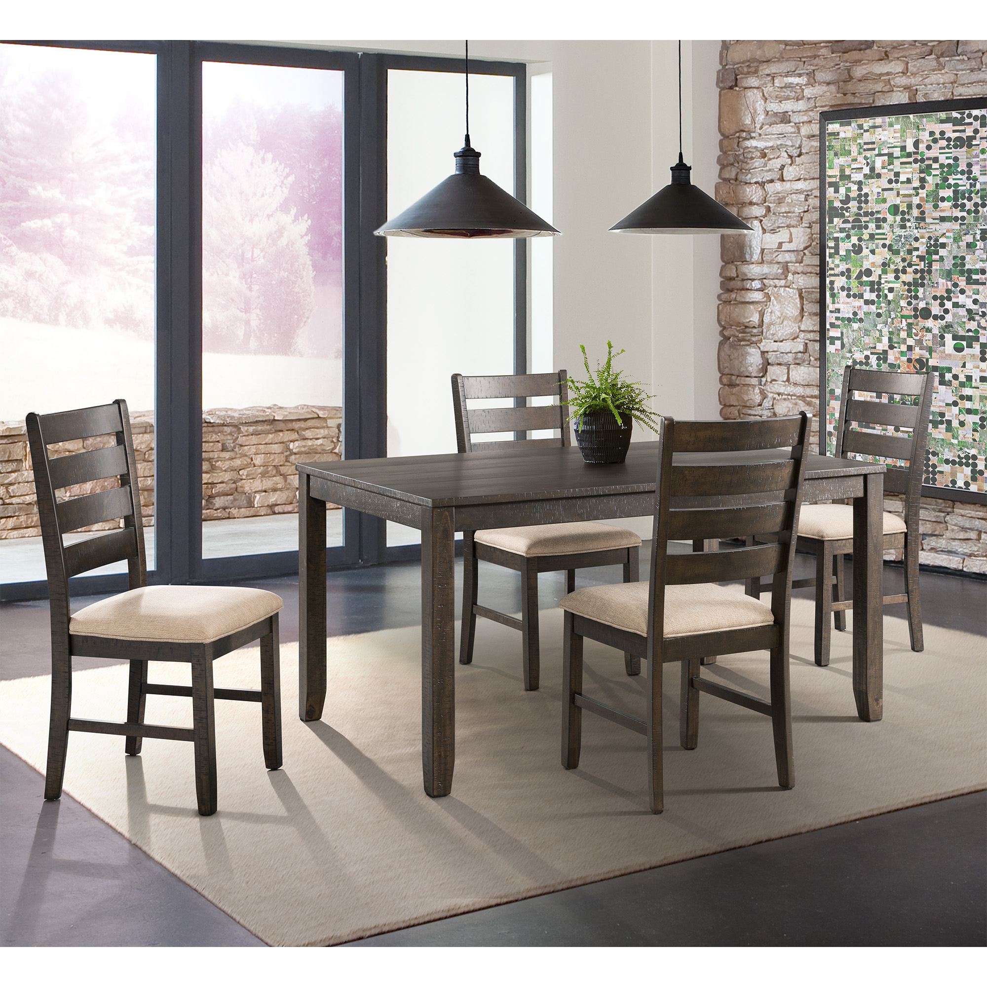 Picket House Furnishings Powell 5PC Dining Set-Table & Four Chairs ...