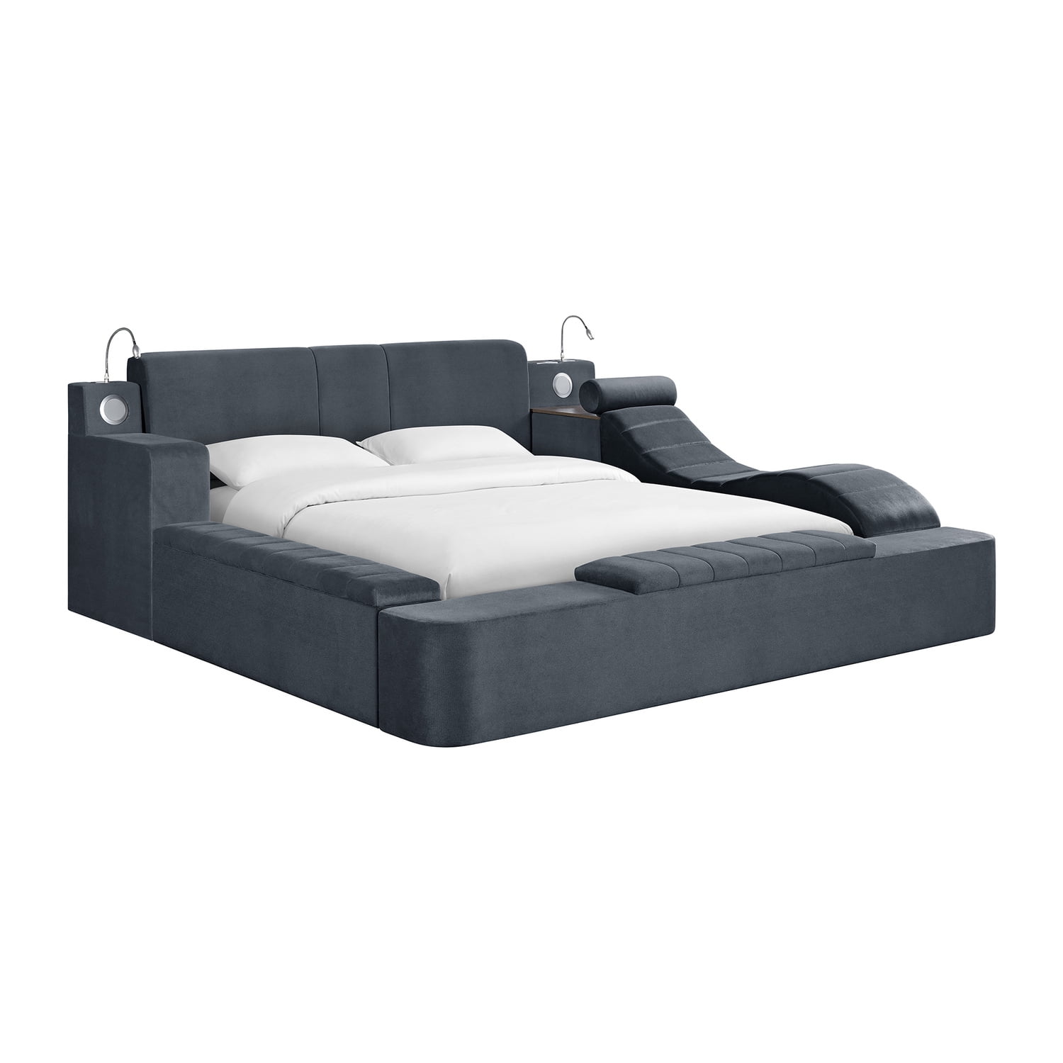 Picket House Furnishings Quebec King UPH Transformer Bed in Grey Linen ...