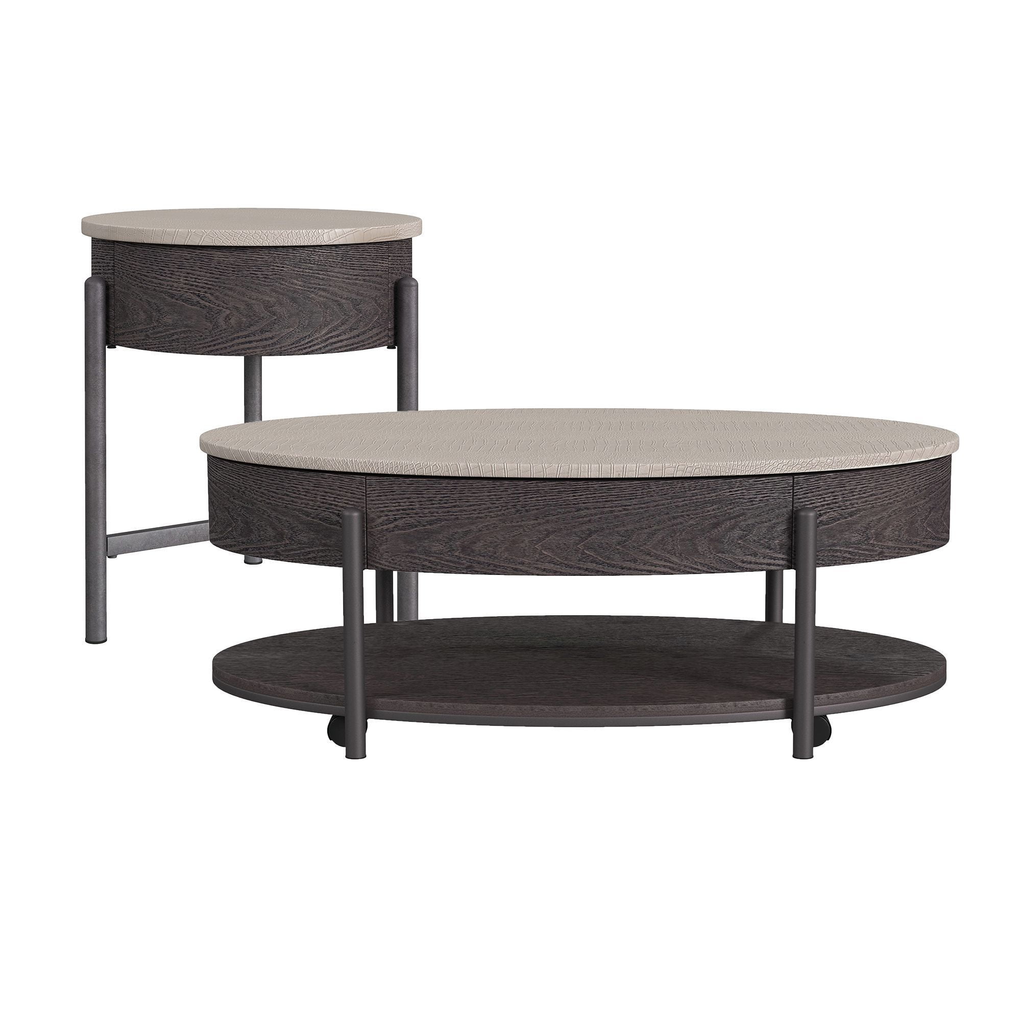 Picket House Furnishings Reverie 2PC Occasional Table Set in White and Brown - Walmart.com