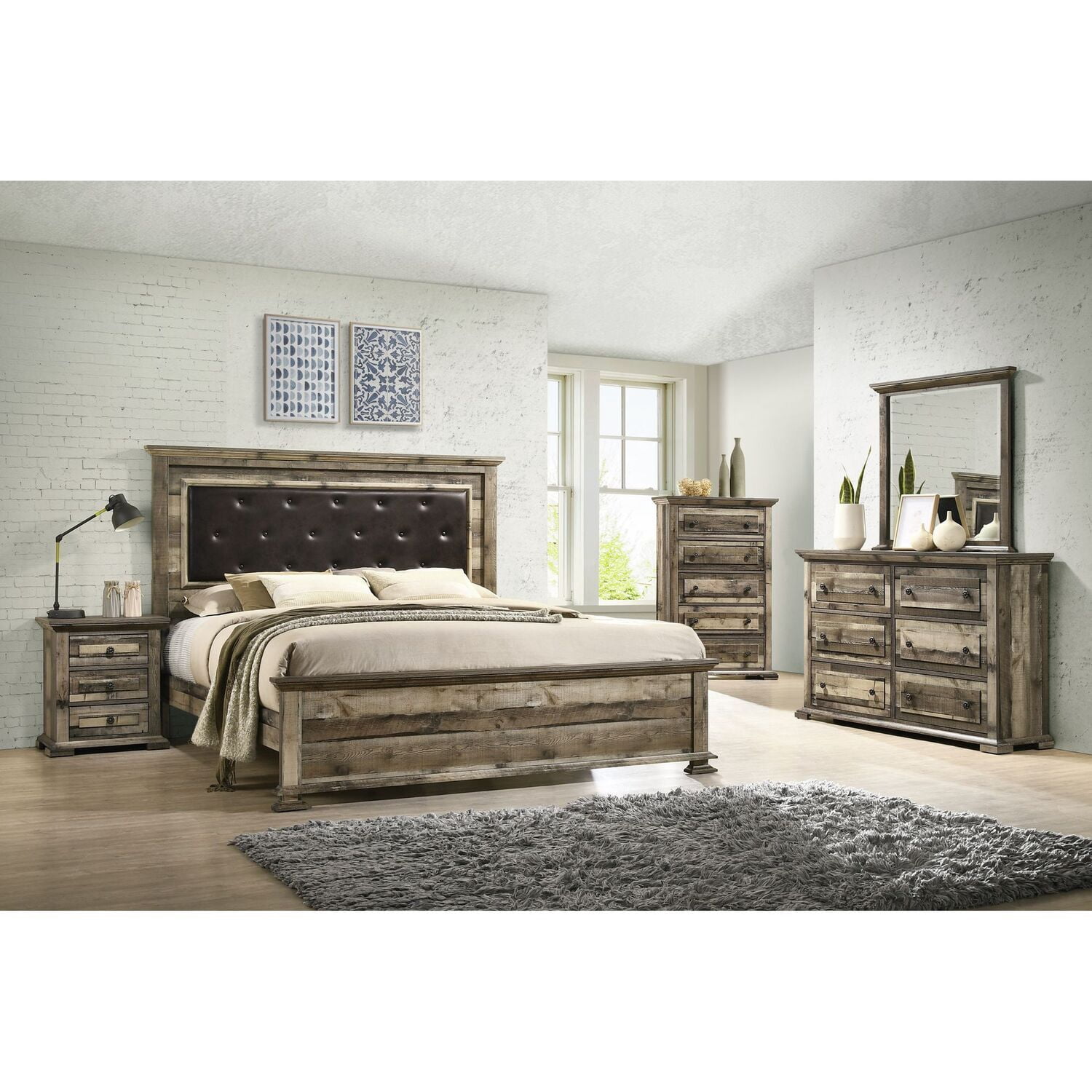 Picket House Furnishings Shayne King Panel 5PC Bedroom Set in Drift ...