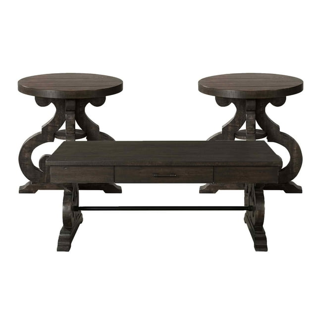 Picket House Furnishings Stanford 3pc Occasional Set, Coffee & 2 End Tables, Dark Ash - Walmart.com