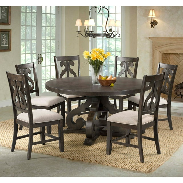 Picket House Furnishings Stanford 7PC Dining Set - Round Table & 6 ...