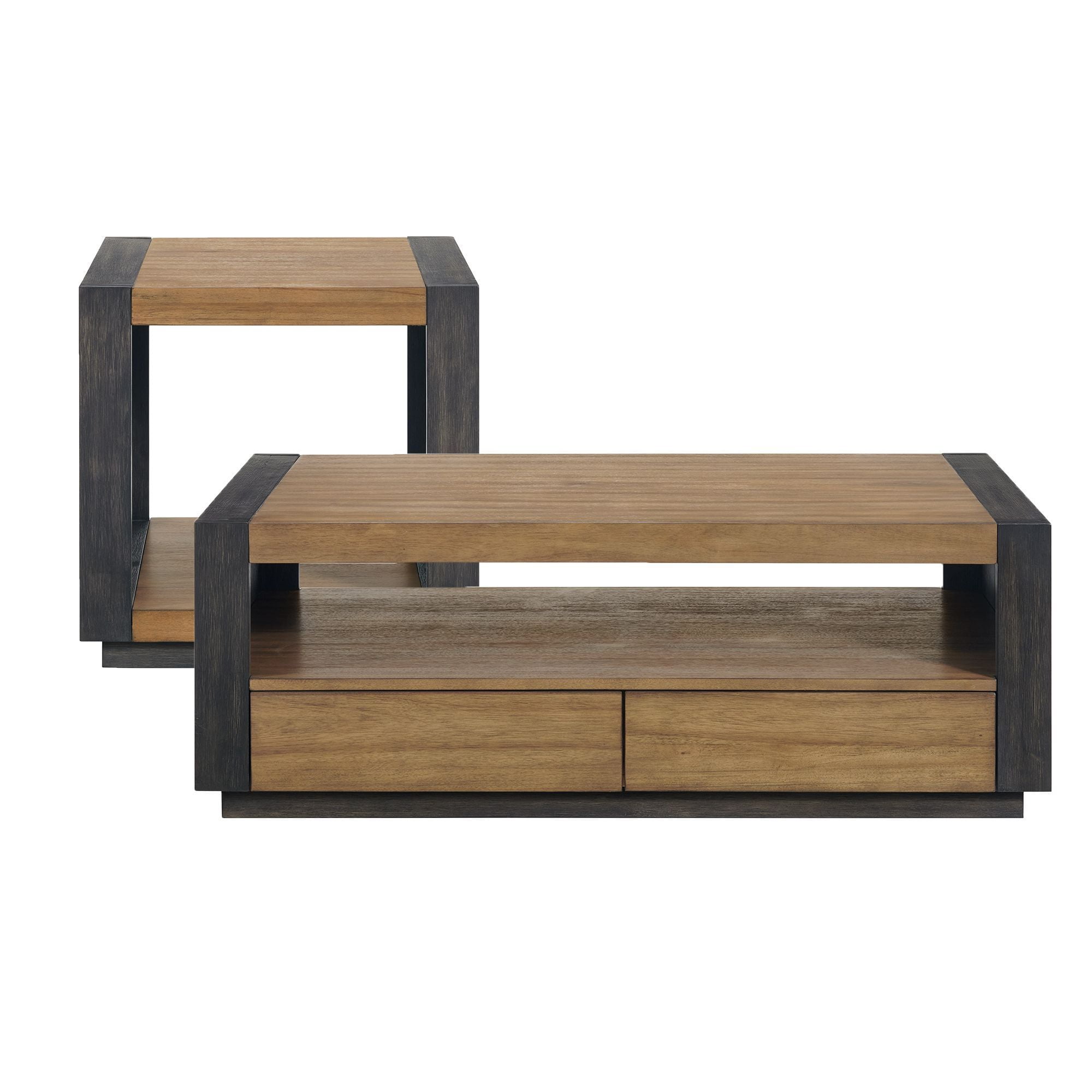 Picket House Furnishings Stephen 2PC Occasional Table Set in Light Oak & Black - Walmart.com