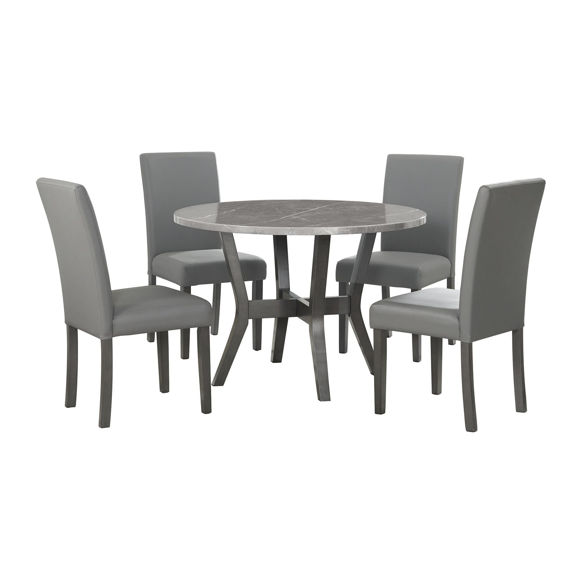 Picket House Furnishings Vania 5PC Round Dining Set - Faux Marble Top ...