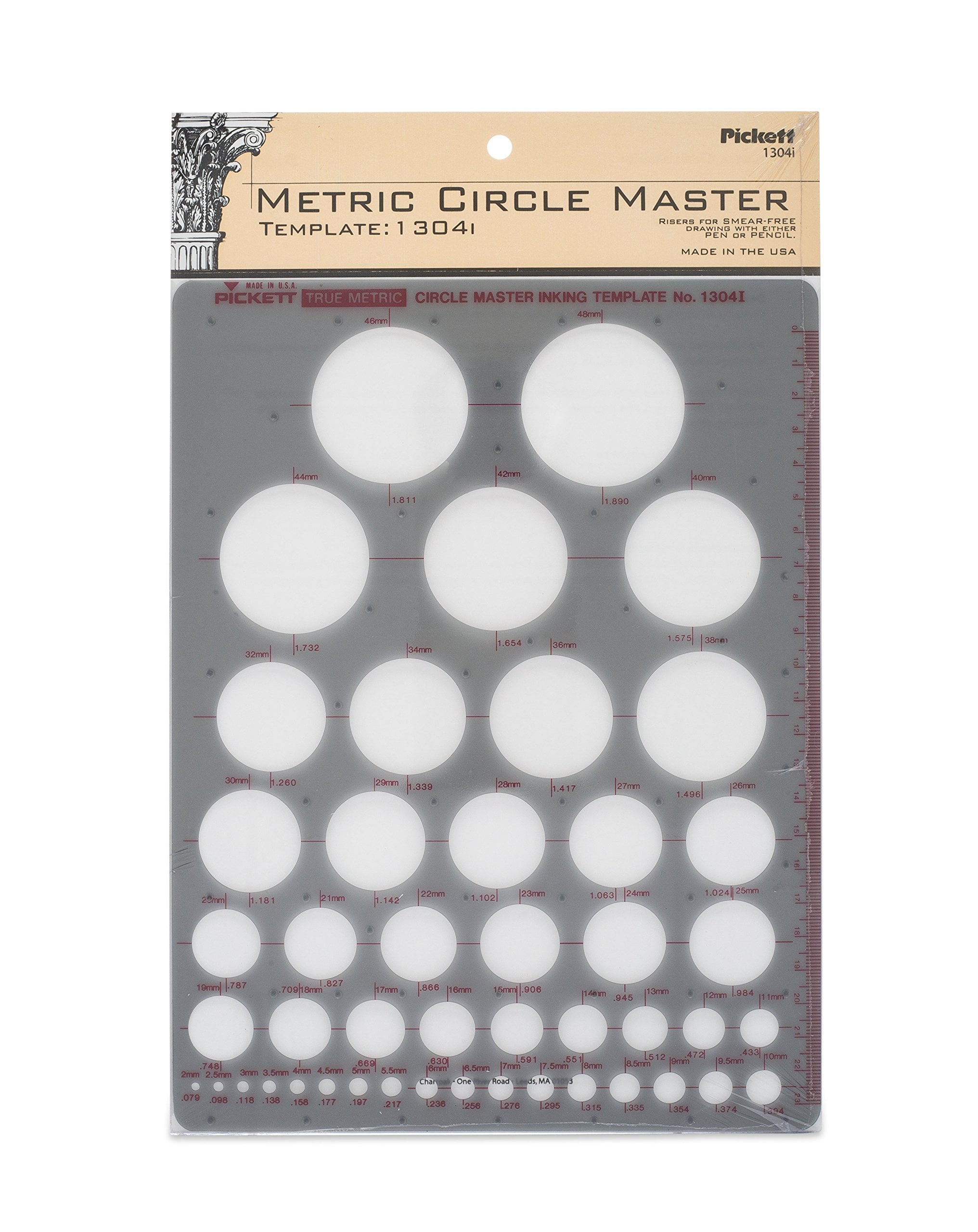 Chartpak Pickett Template - 1304i Metric Circle - Walmart.com