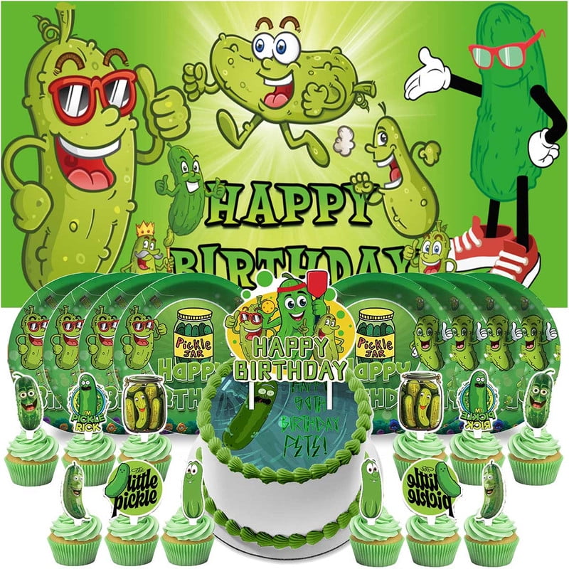 Pickle Birthday Supplies Plates Decorations Decor Backdrop Banner Cake ...