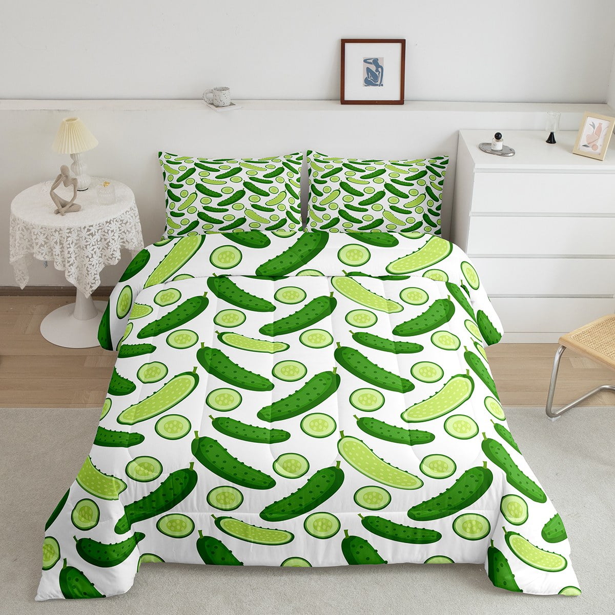 Pickle Comforter Set Cute Cucumbers Bedding Comforter Sets Bedroom ...