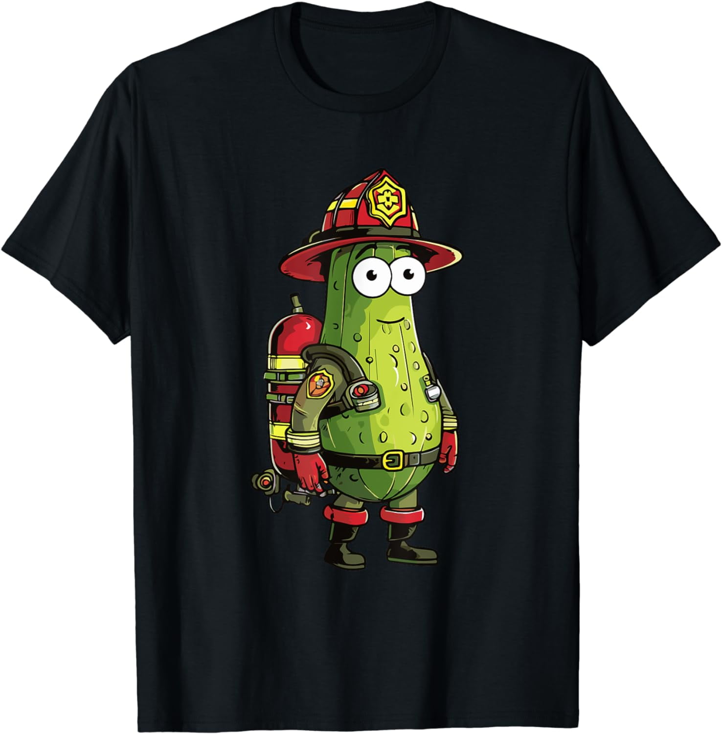 Pickle Fireman Uniform Firefighter Cucumber T-Shirt - Walmart.com
