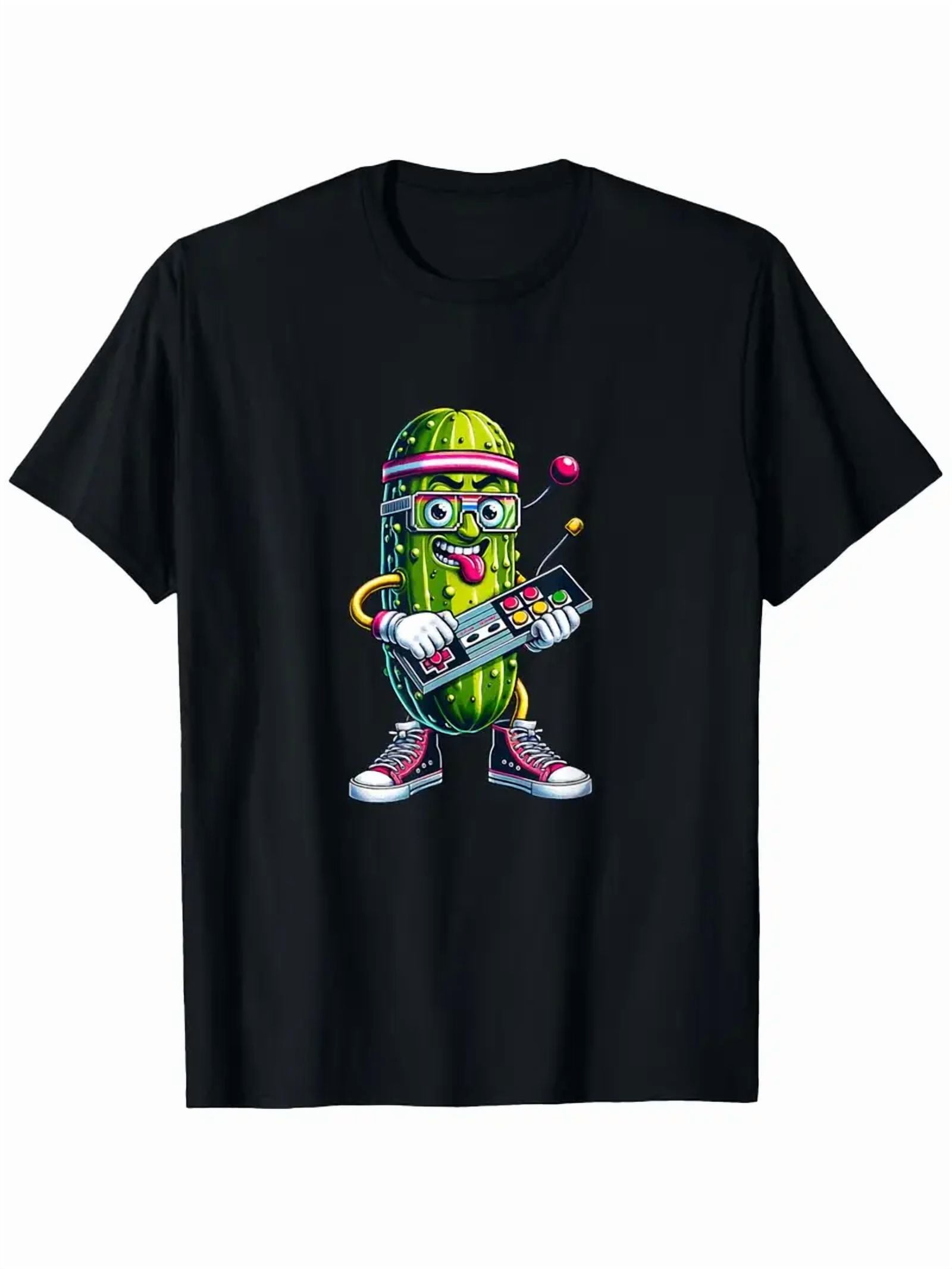 Pickle Gamer T-Shirt - Retro 8-Bit Video Game Design with Cute Green ...