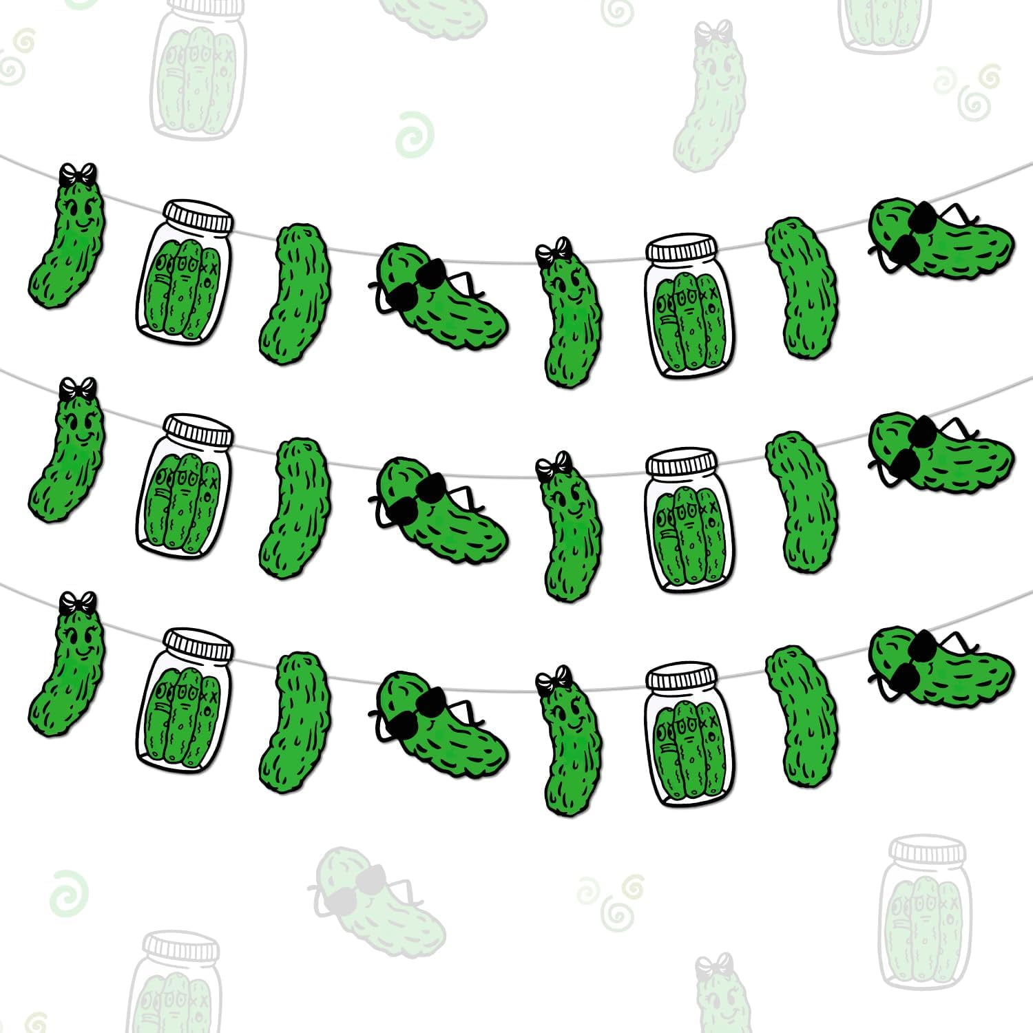 Pickle Garland Banner 3PCS Cute Cucumber Birthday Party Decorations ...