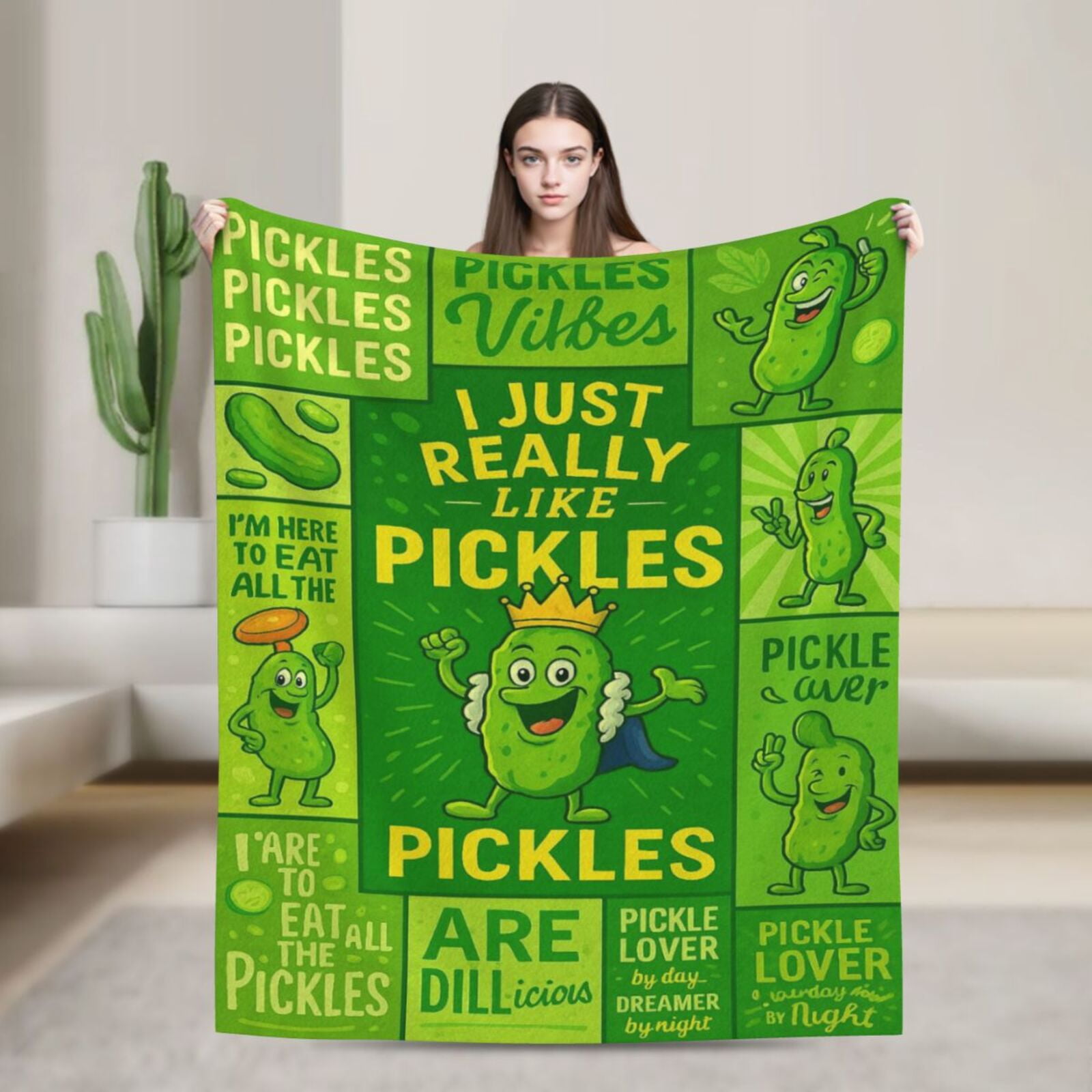 Pickle Gifts Blanket Soft Cozy Flannel Throw Lovers - Funny Pickle ...
