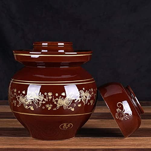 Pickle Jar Ceramic Jar with Lid,Goldfish Large Traditional Chinese ...