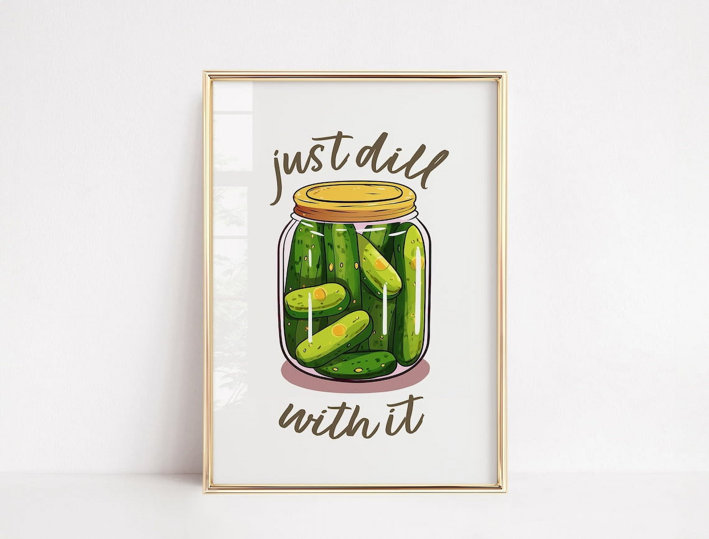 Pickle Jars, Fun Retro Vintage Food Home Poster, Wall Art Living Dining ...