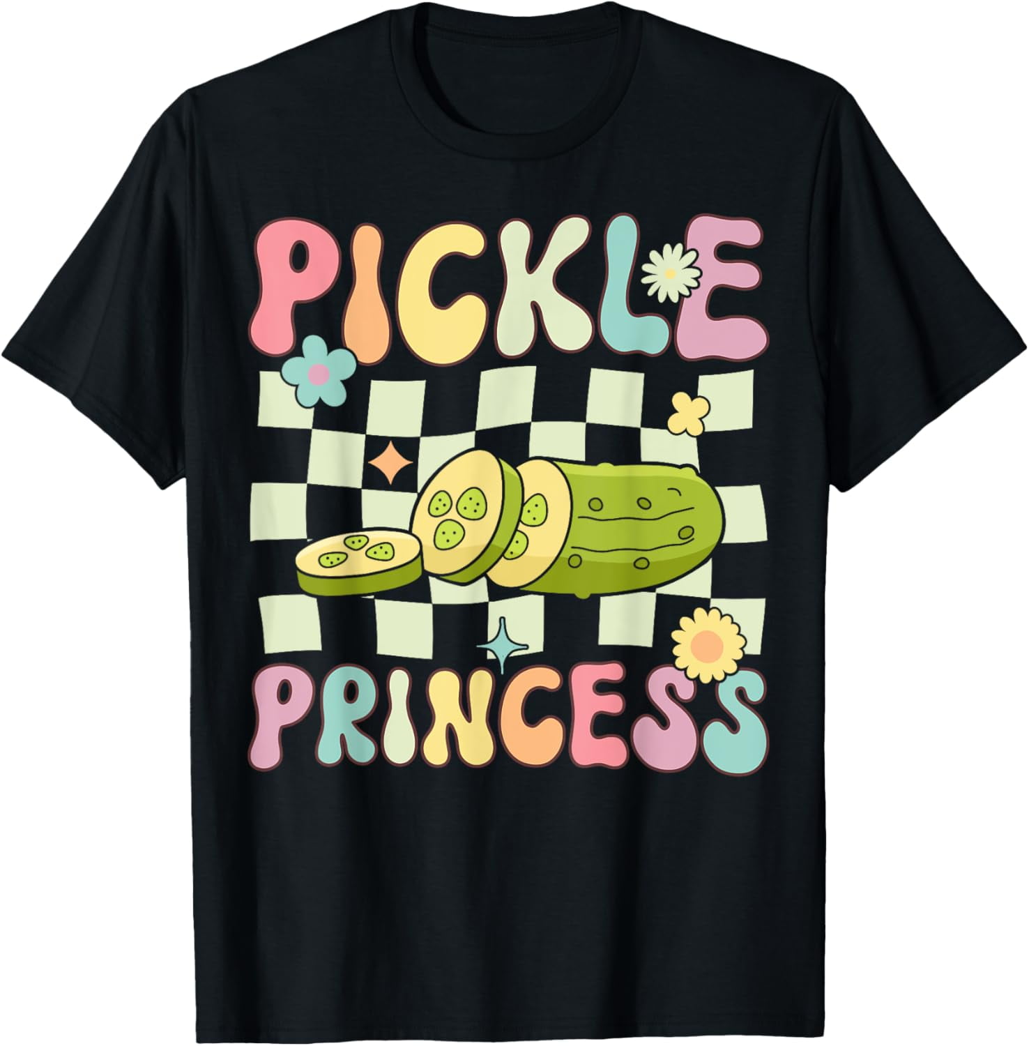 Pickle Princess Groovy Funny Pickle Girl Cucumber T-Shirt - Walmart.com