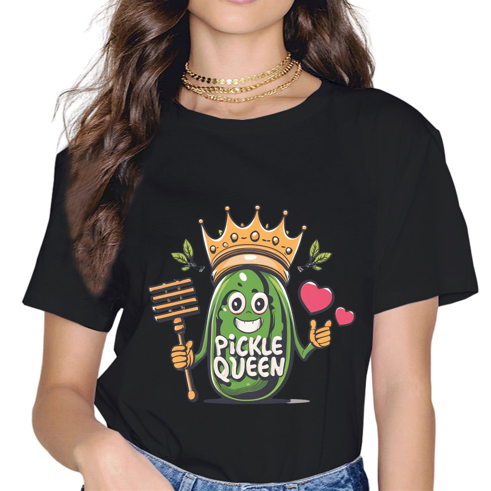 Pickle Queen Funny Pickle Enthusiast Cucumber T-Shirt - Walmart.com