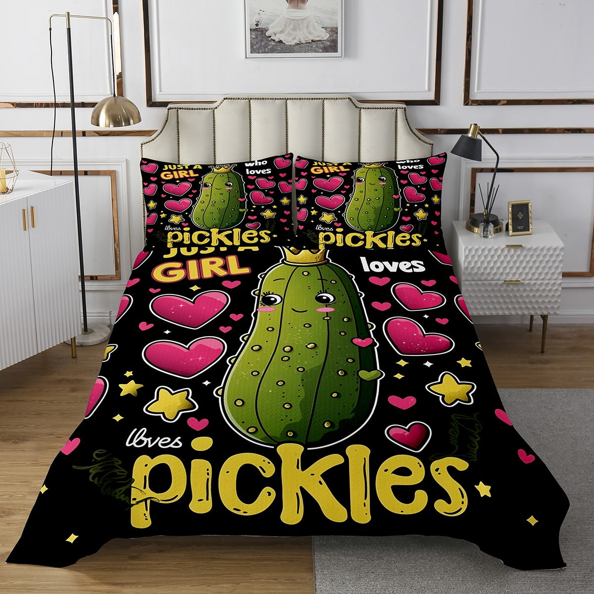 Pickle Quilt Set King Size,Cartoon Vegetable Printed Bedspread Cute ...