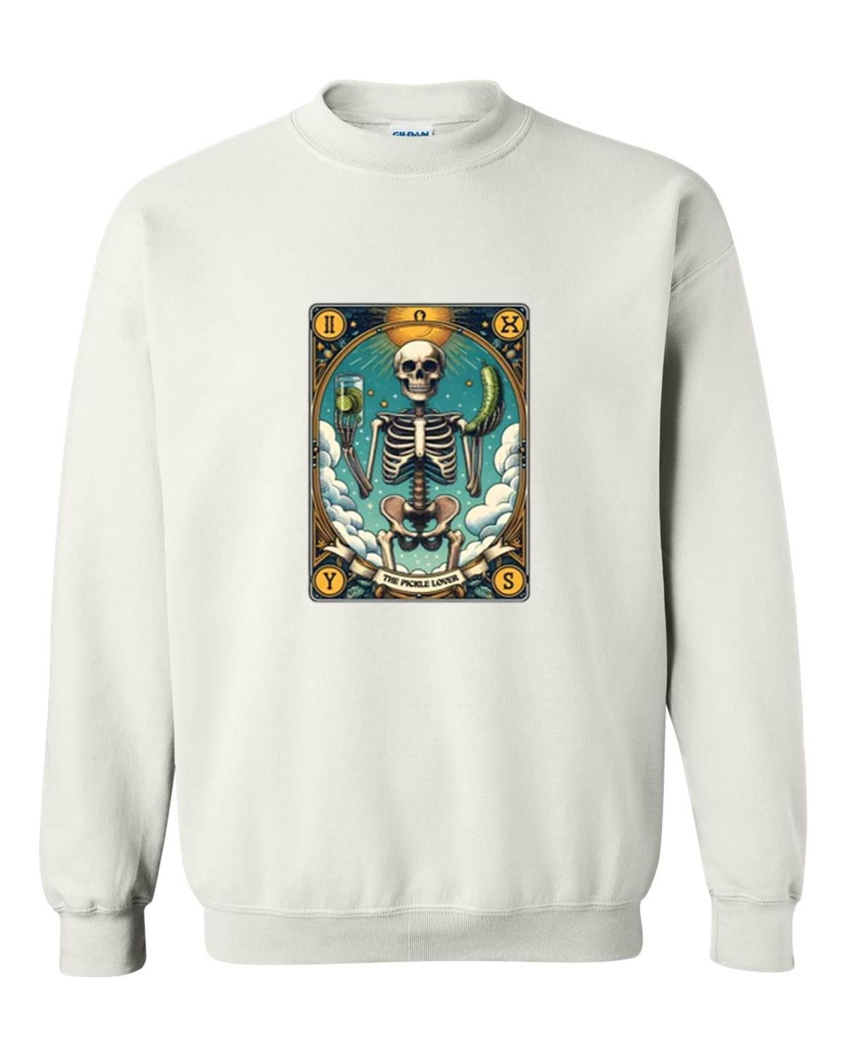 Pickle Tarot Skeleton Funny Snack Lover Art Sweatshirt, for men & women ...