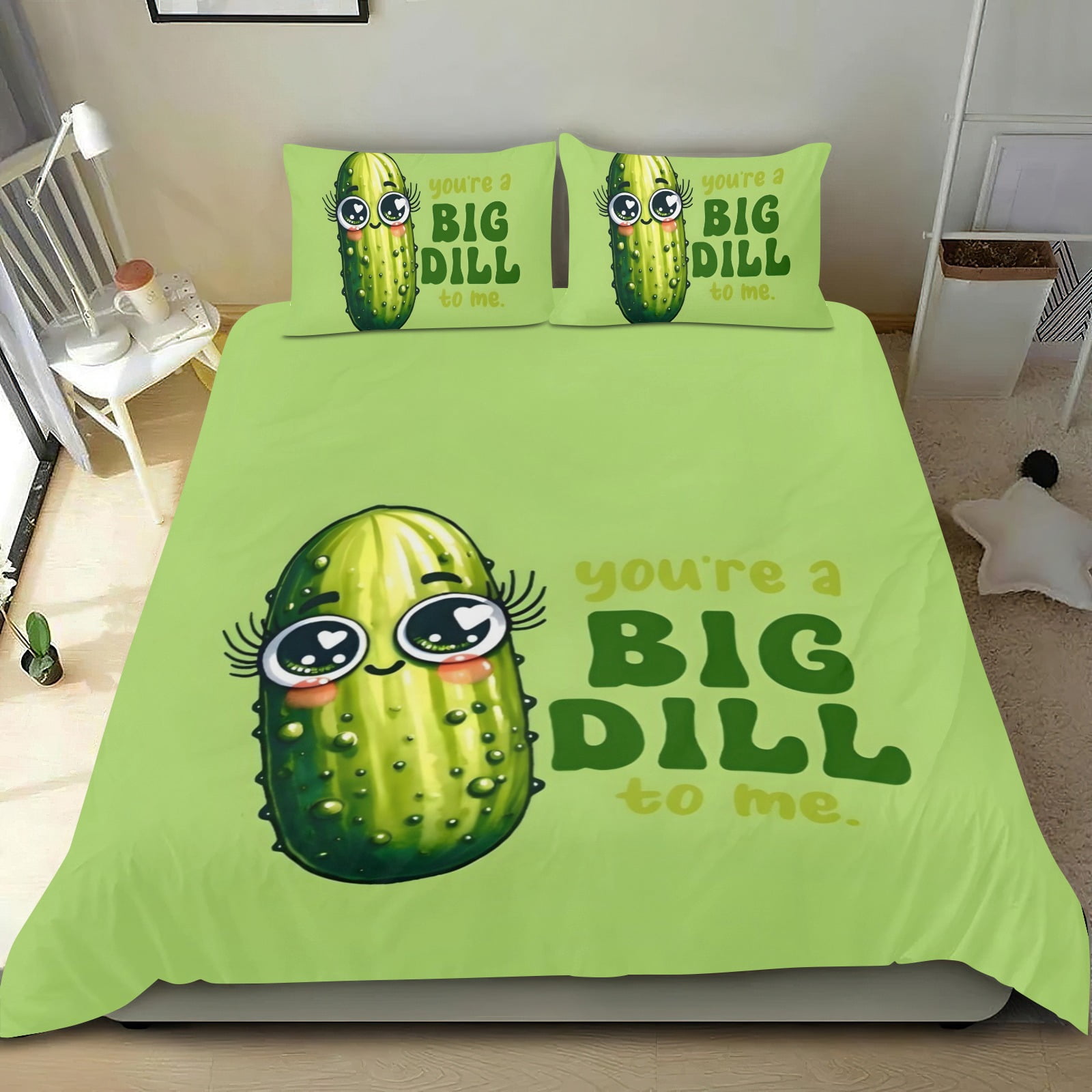 Pickle Themed Bed Sheet Set Three Piece Set 53x79 Inches Comfortable ...