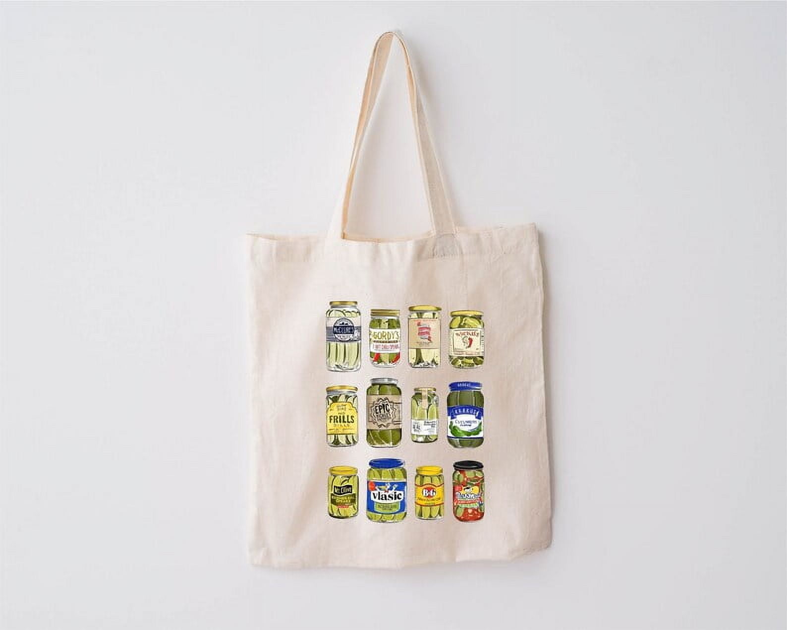 Pickle Tote Bag, Pickle Jar Tote Bag, Cottage Core Bag, Gardening Bag ...