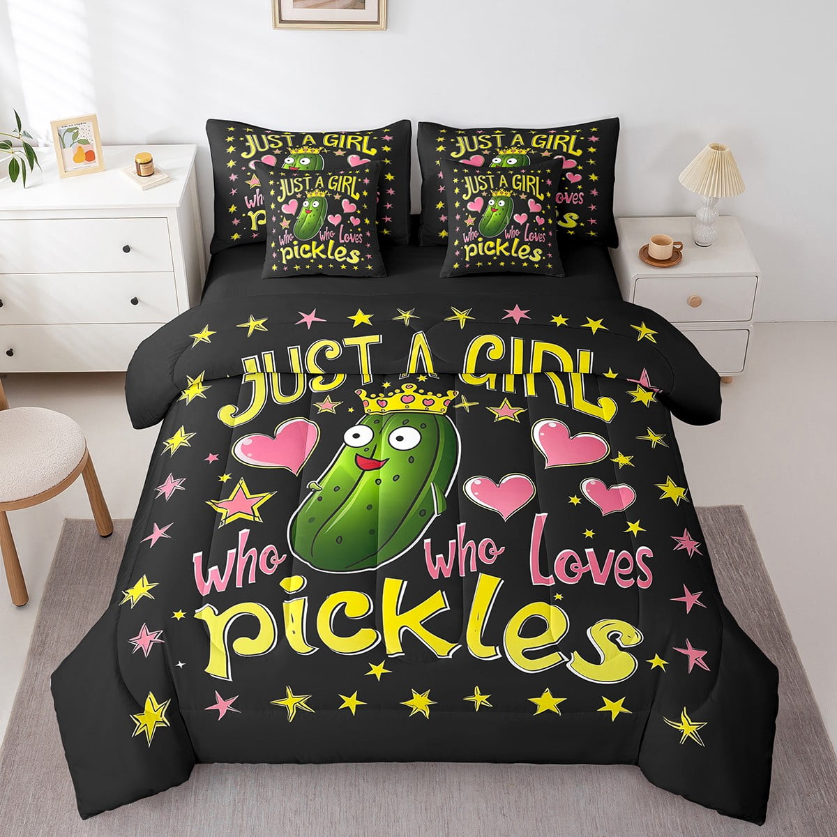 Pickle Twin Bed in a Bag for Pickle Lovers Bedding Sets 7 Piece ...