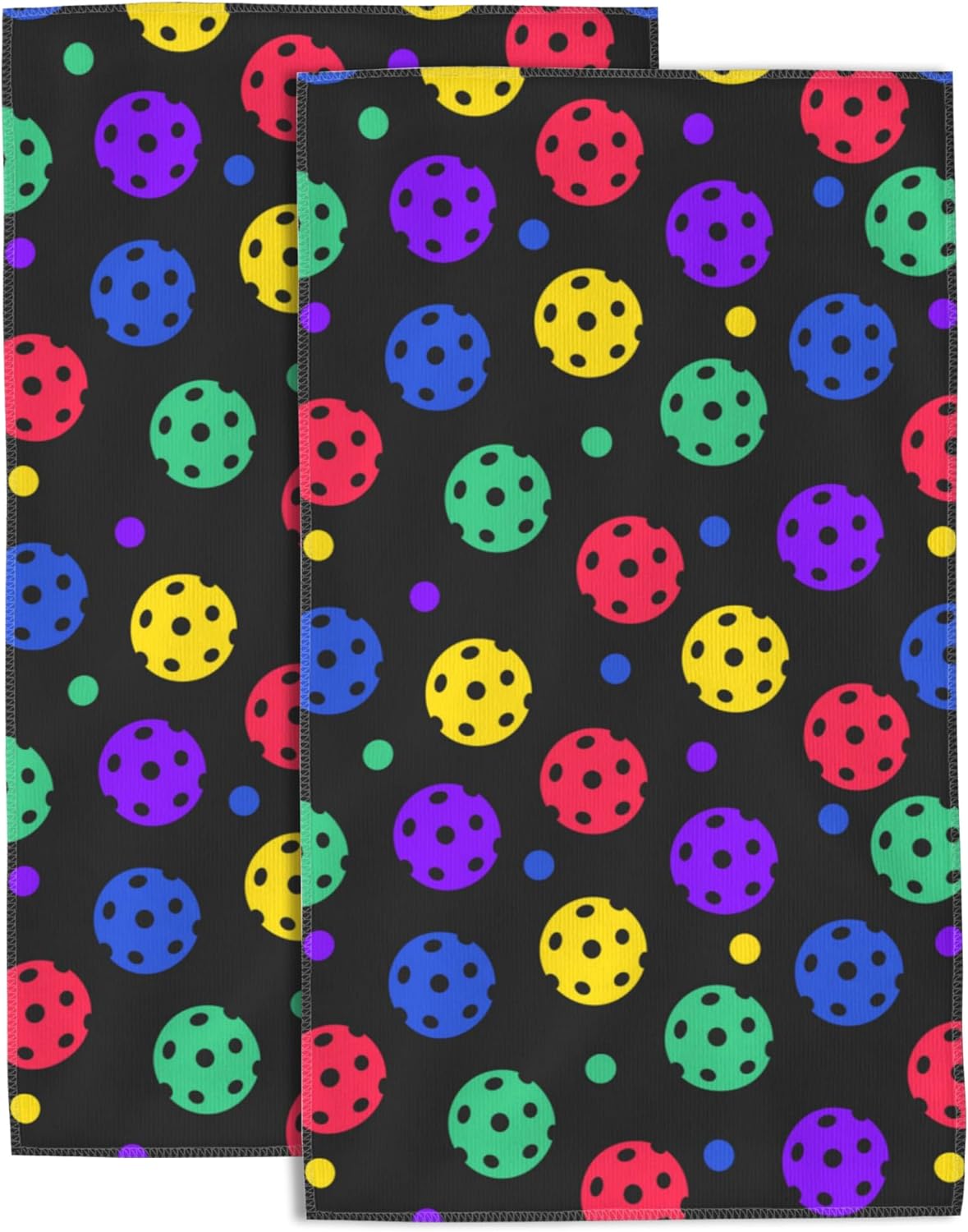 Pickleball Balls Hand Towel for Bathroom Set of 2 Hand Bath Towels Soft ...