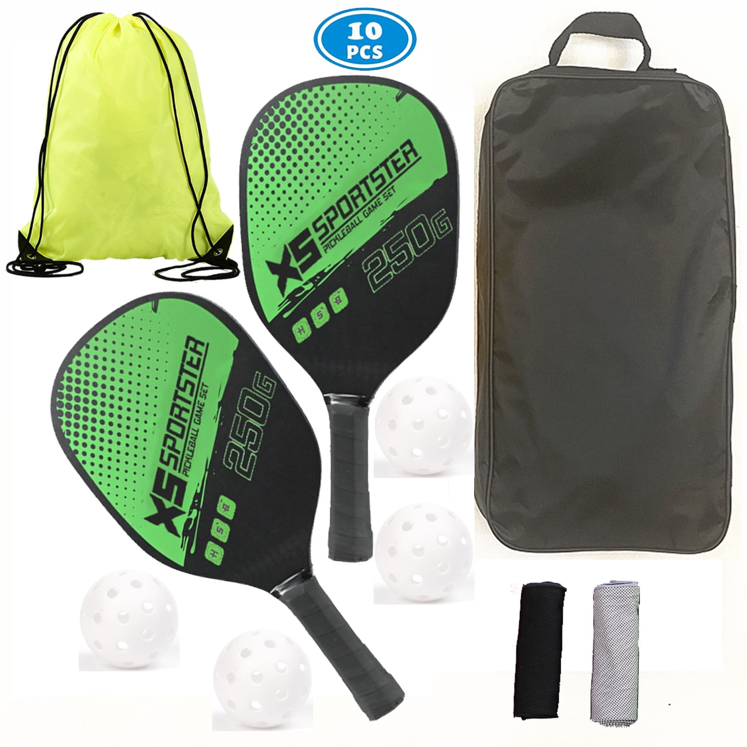 NimJoy Pickleball Beginner Set, 2 Wooden Paddles, 4 Balls, 2 Cooling ...