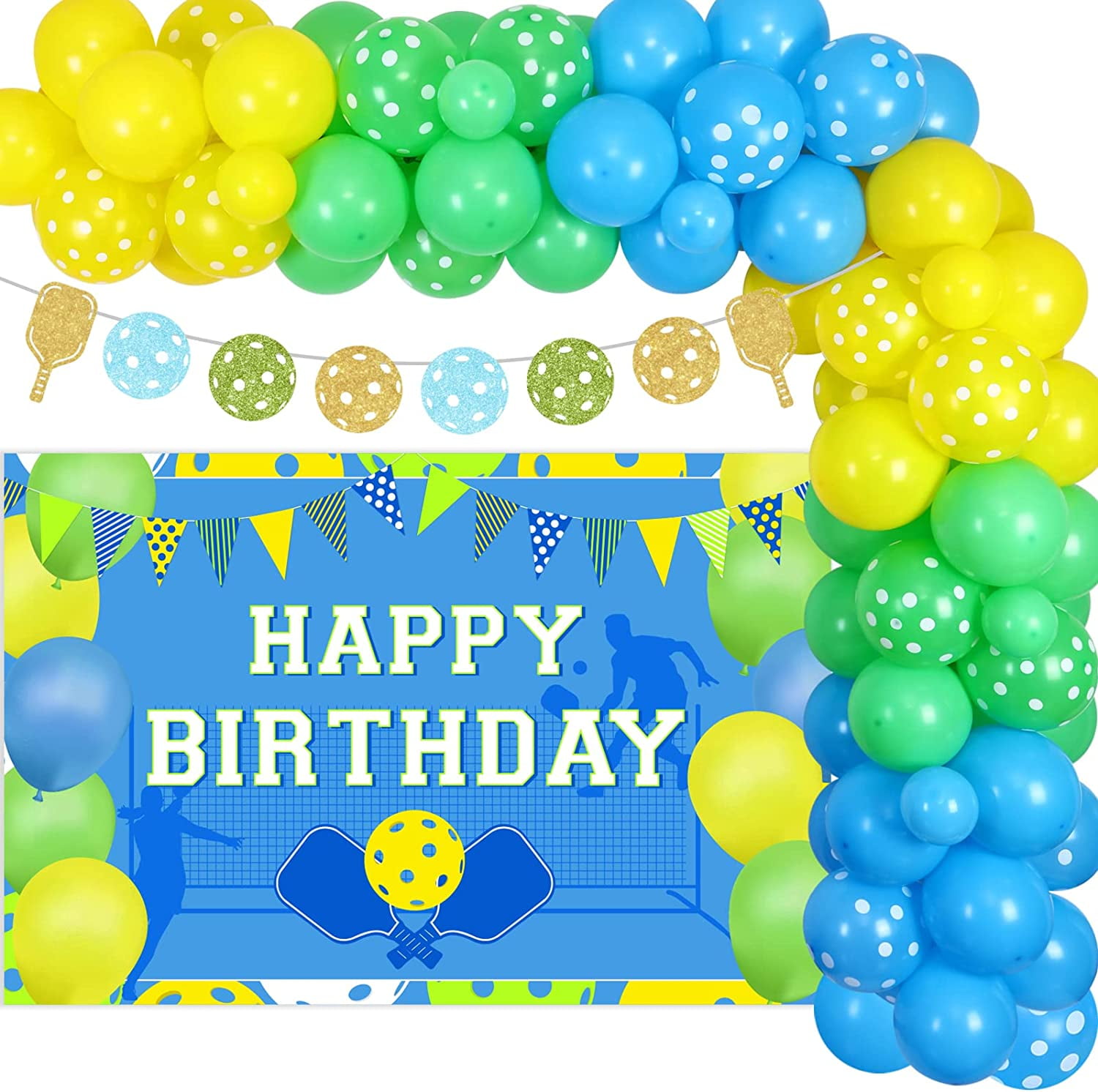Pickleball Balloons Party Supplies ‚Äì Garland Arch Kit, Birthday ...