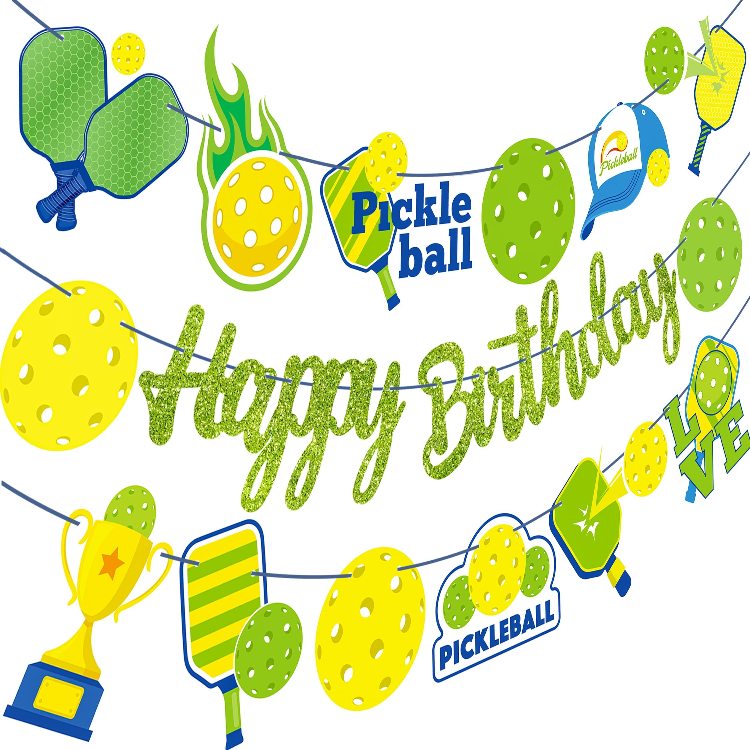 Pickleball Birthday PartyUMRT Decorations Green Pickleball Happy ...