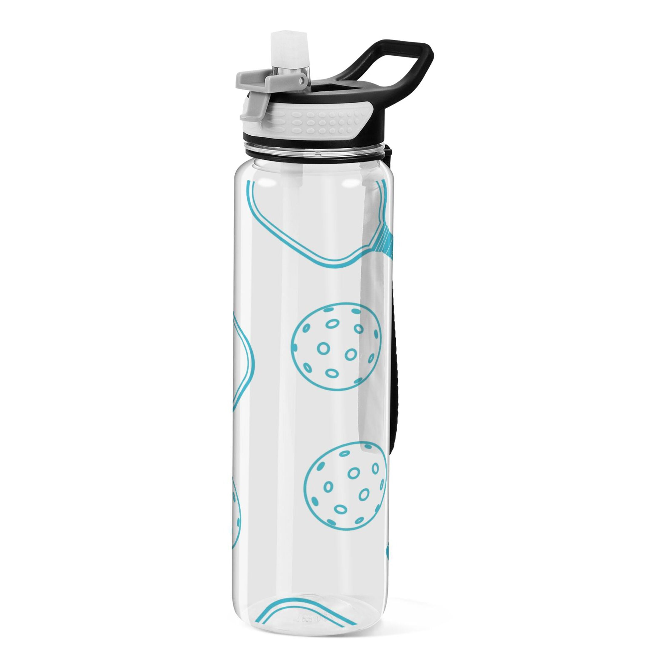 Pickleball Blue 32oz Water Bottles with Straw Tritan Leakproof Sports ...