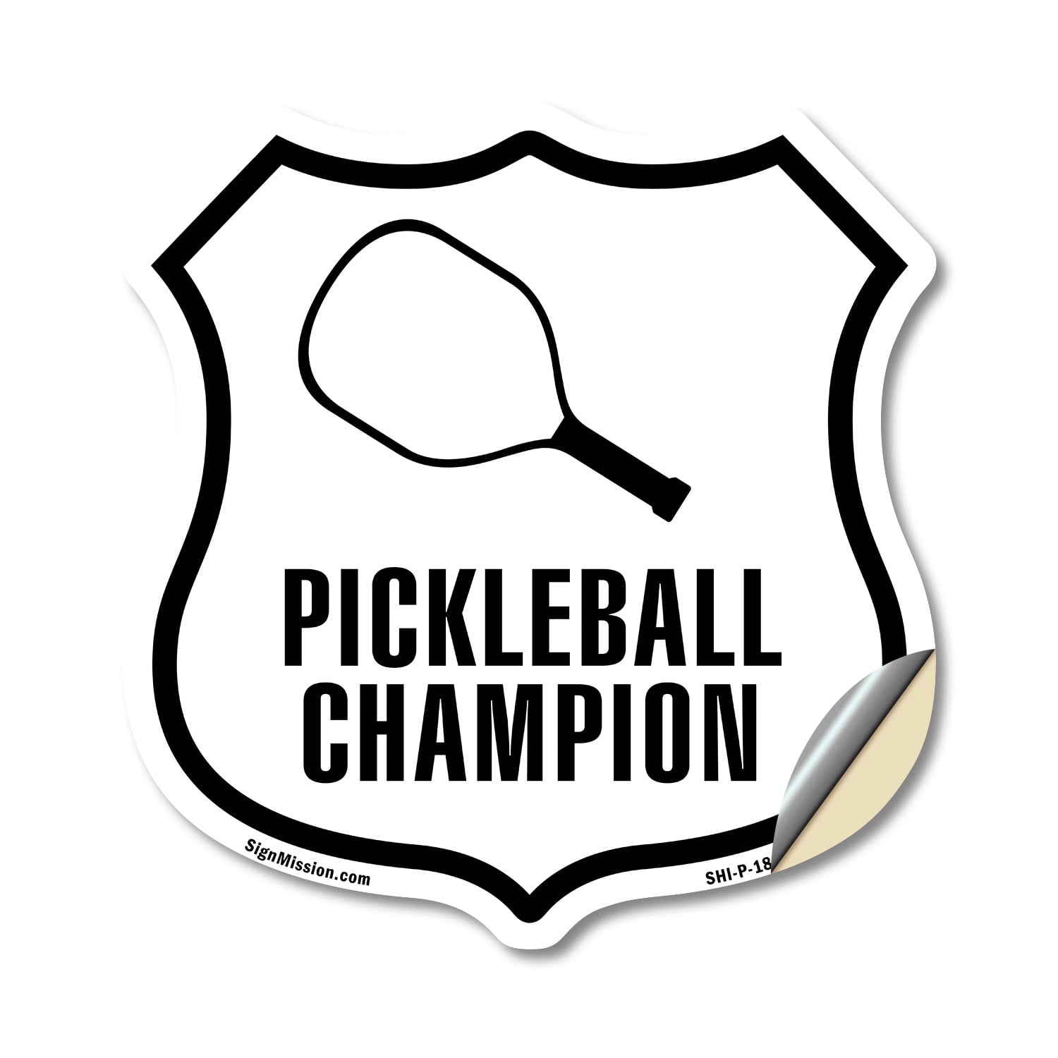 Pickleball Champion (2 Pack) 12 inch X 12 inch Shield Shaped Heavy Duty ...