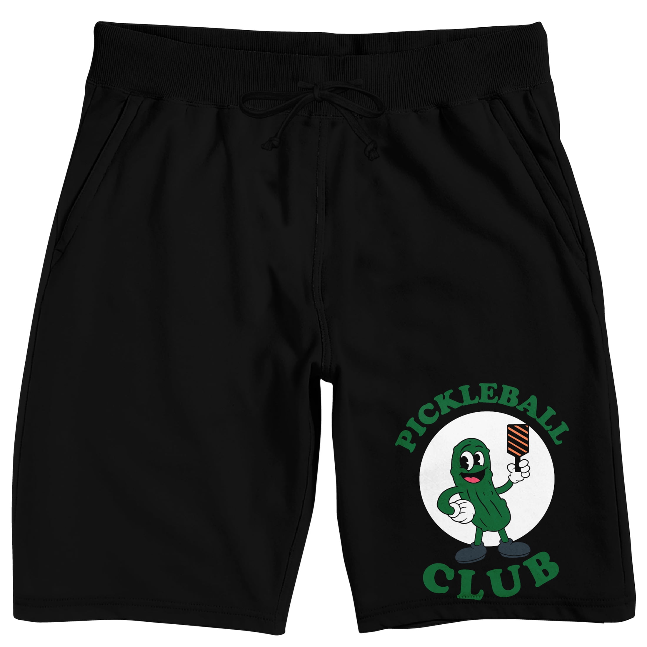 Pickleball Club Pickle Character Men's Black Sleep Pajama Shorts-XL ...