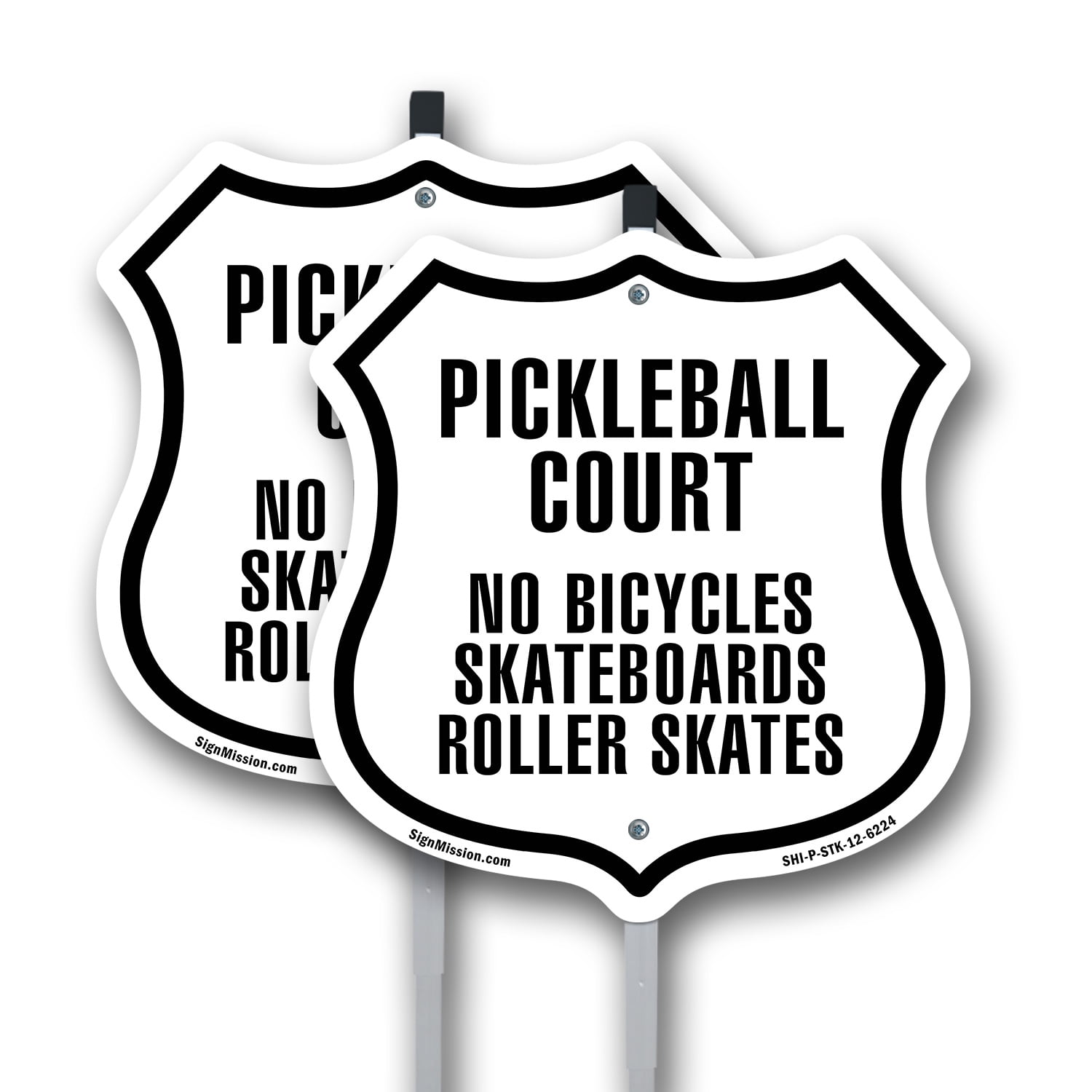 Pickleball Court No Bicycles Skateboards Rollerskates (2 Pack) 12 inch ...