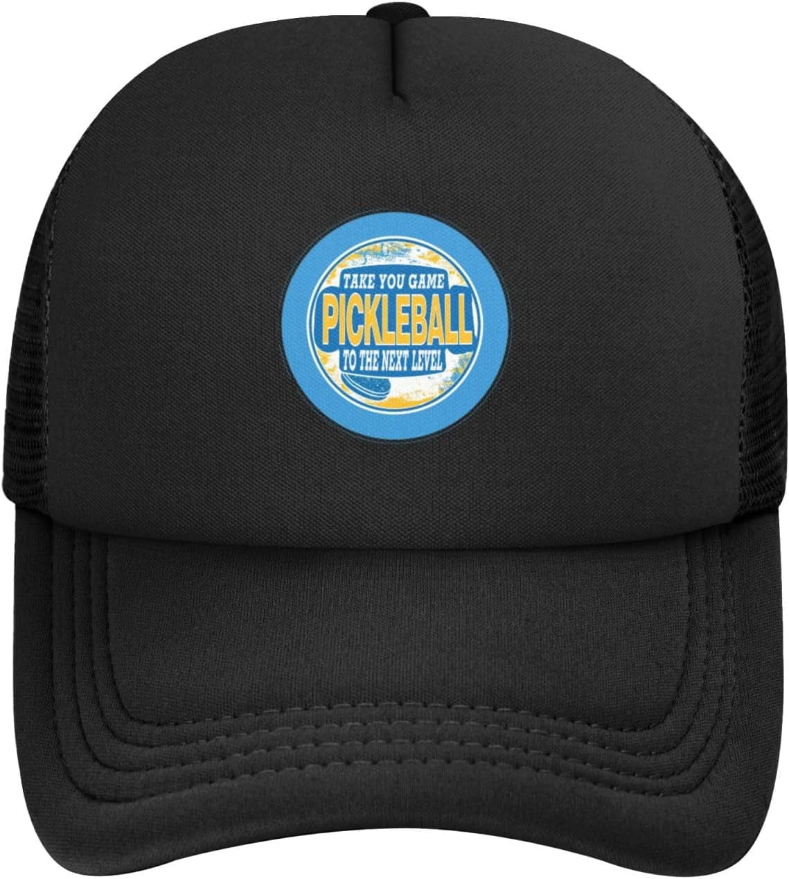 Pickleball Emblem Baseball Cap Adjustable Outdoor Breathable Mesh ...