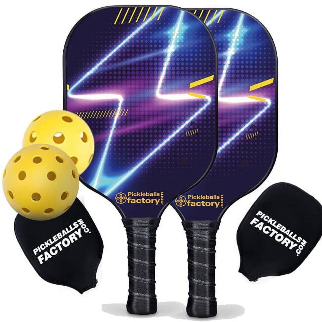 Pickleball Factory Pickleball Starter Set - Lightning Pickleball Paddles Near Me, Graphite ...