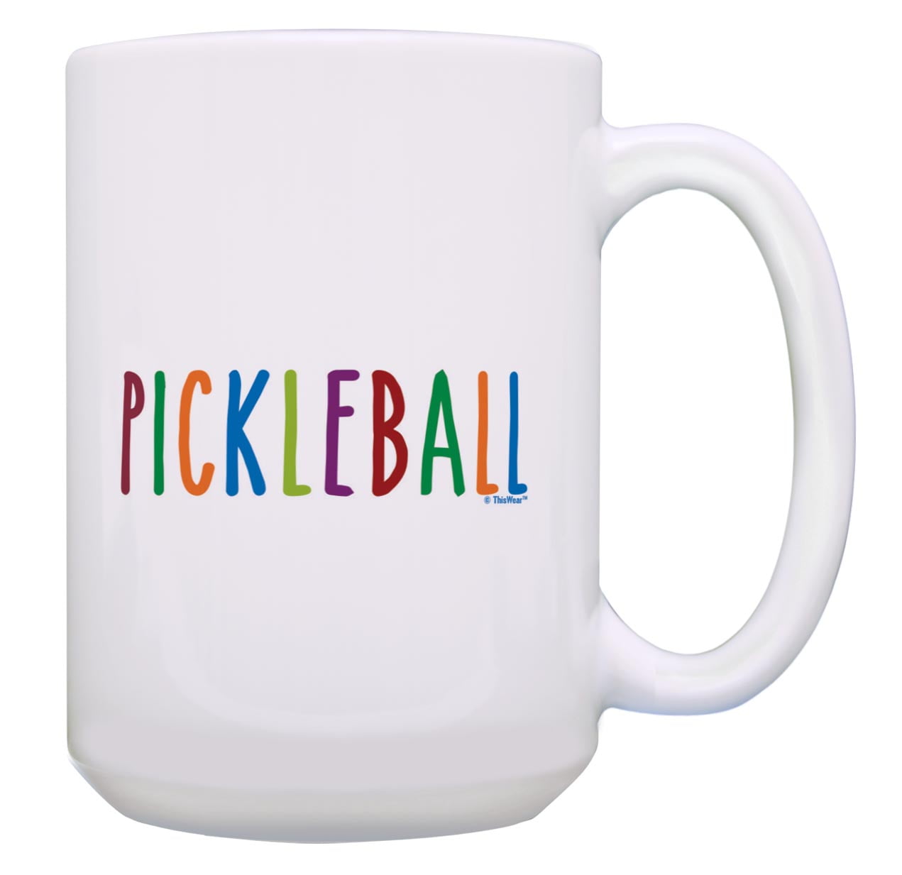 Pickleball Gift For Men Pickleball Text Word Art 15oz Ceramic Coffee ...