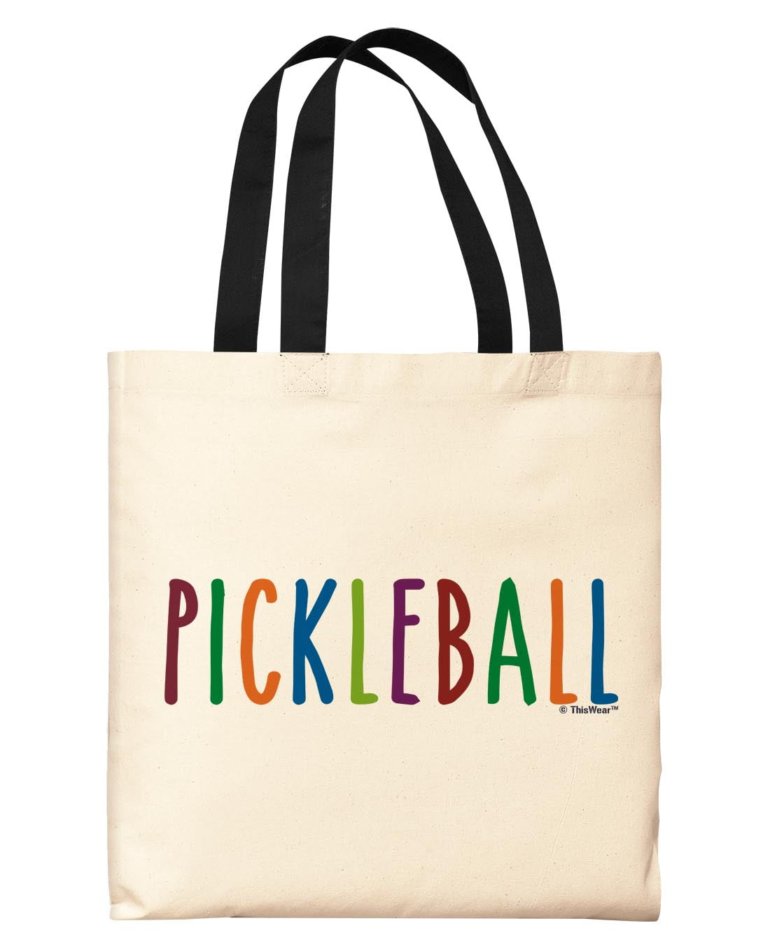 Pickleball Gift For Men Pickleball Text Word Art Black Handle Canvas ...