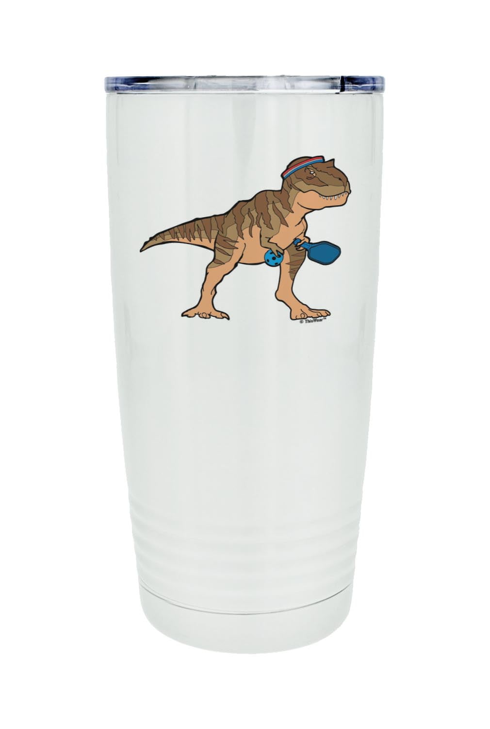 Pickleball Gifts For Men T-Rex Playing Pickleball 20oz Stainless Steel ...
