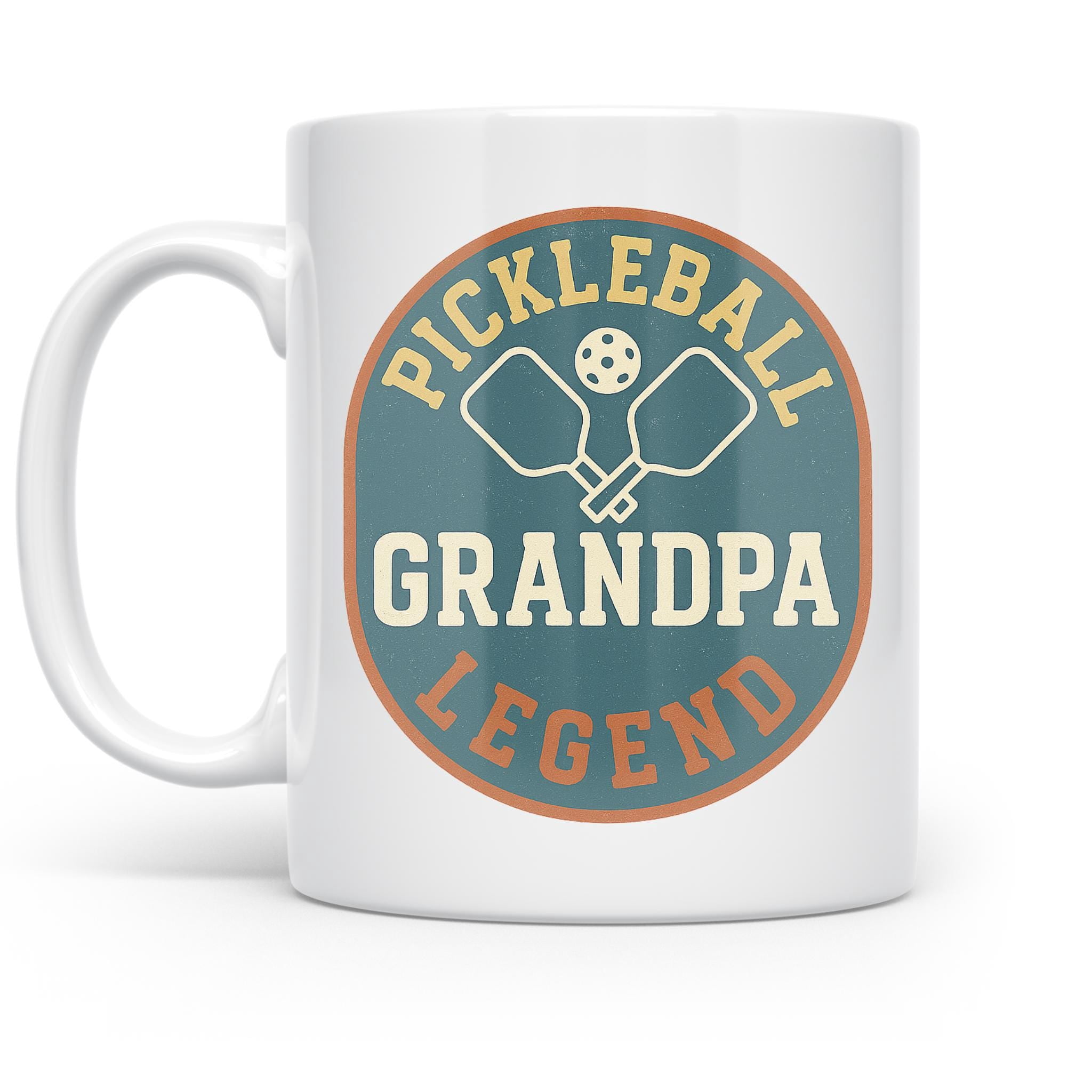 Pickleball Grandpa 11 oz Coffee Mug - Vintage Sports Humor White ...
