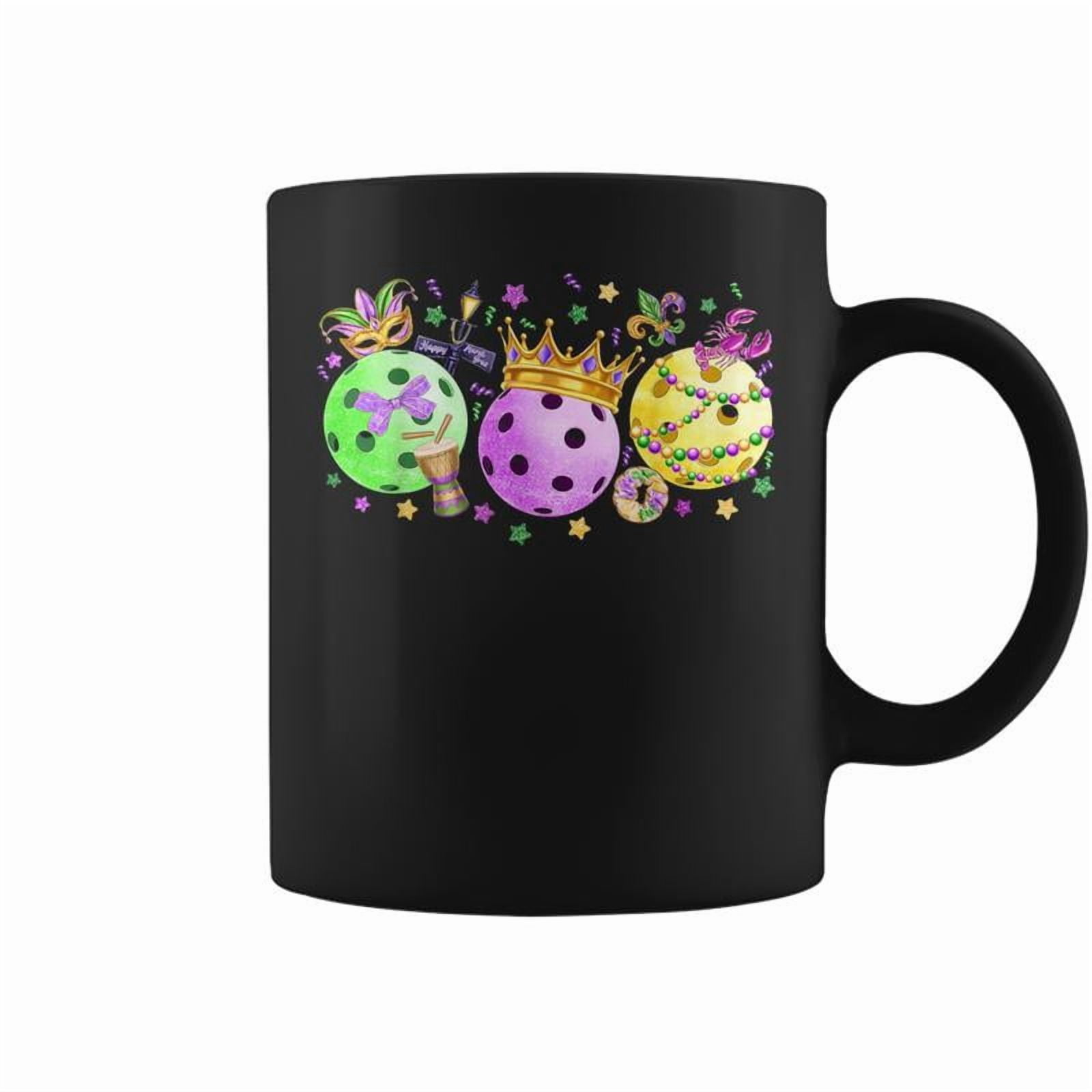 Pickleball Jester Hat Masked Beads Mardi Gras Women Coffee Mugs ...