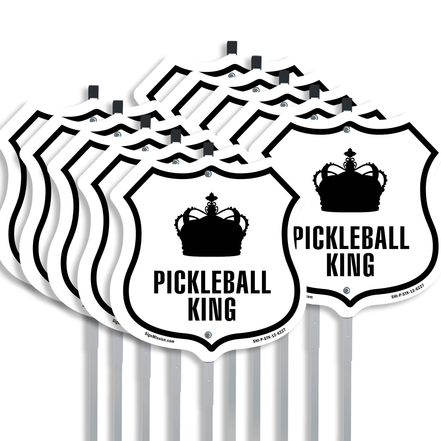 Pickleball King (10 Pack) 12 inch X 12 inch Shield Shaped Rust-Free ...