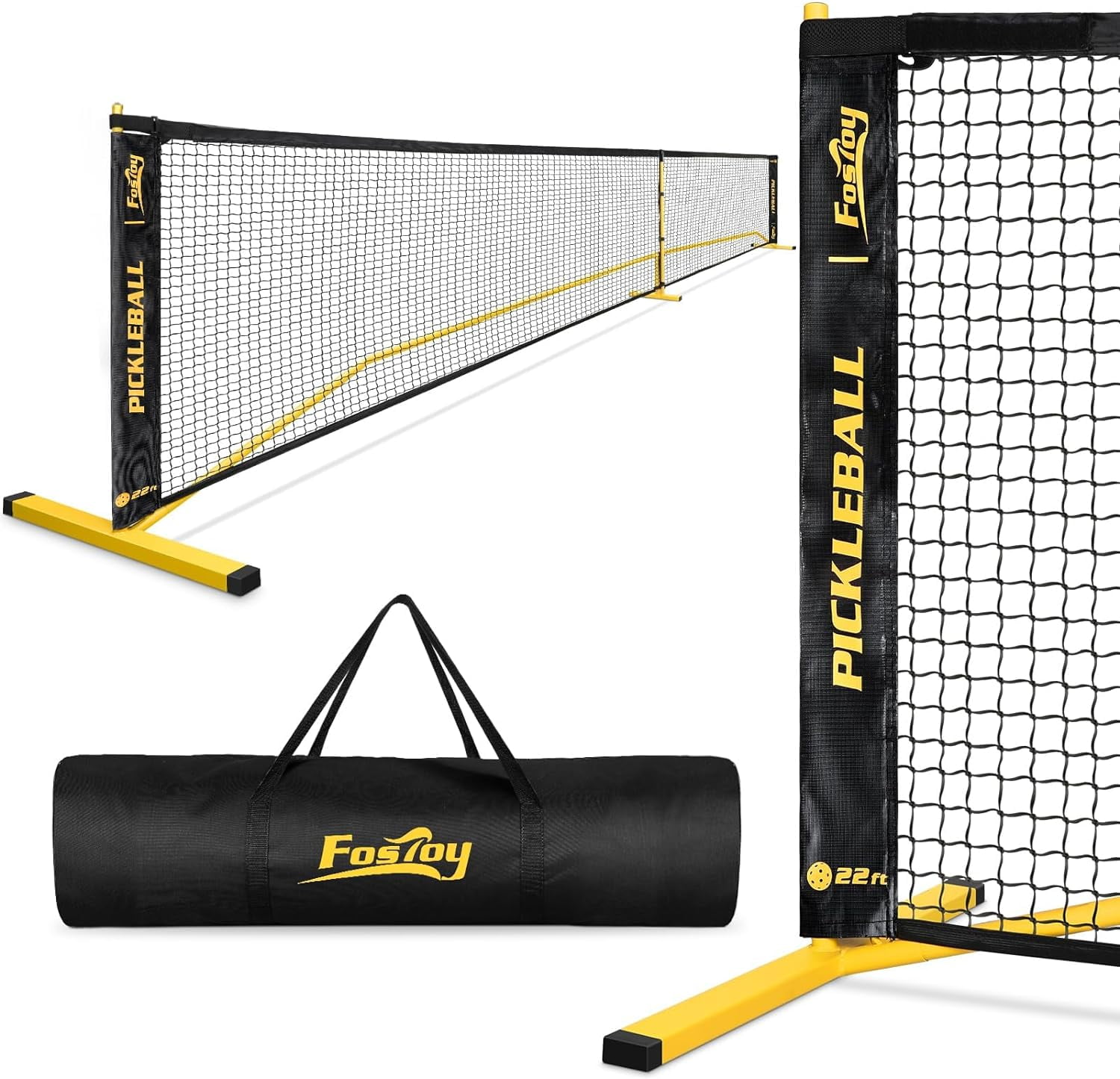 Pickleball Net, 22FT Regulation Size Portable Pickleball Net,18-Ply PE ...