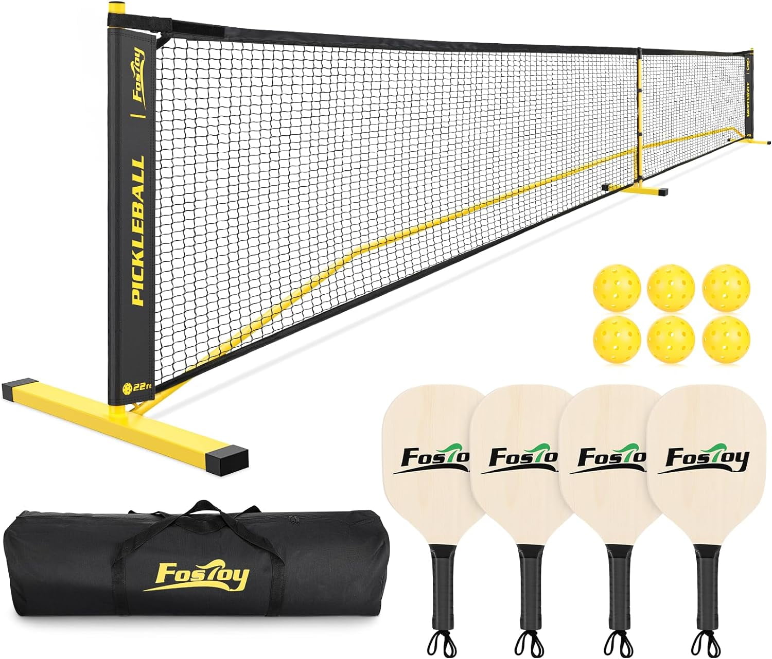 Pickleball Net, 22FT Regulation Size Portable Pickleball Net,18-Ply PE ...